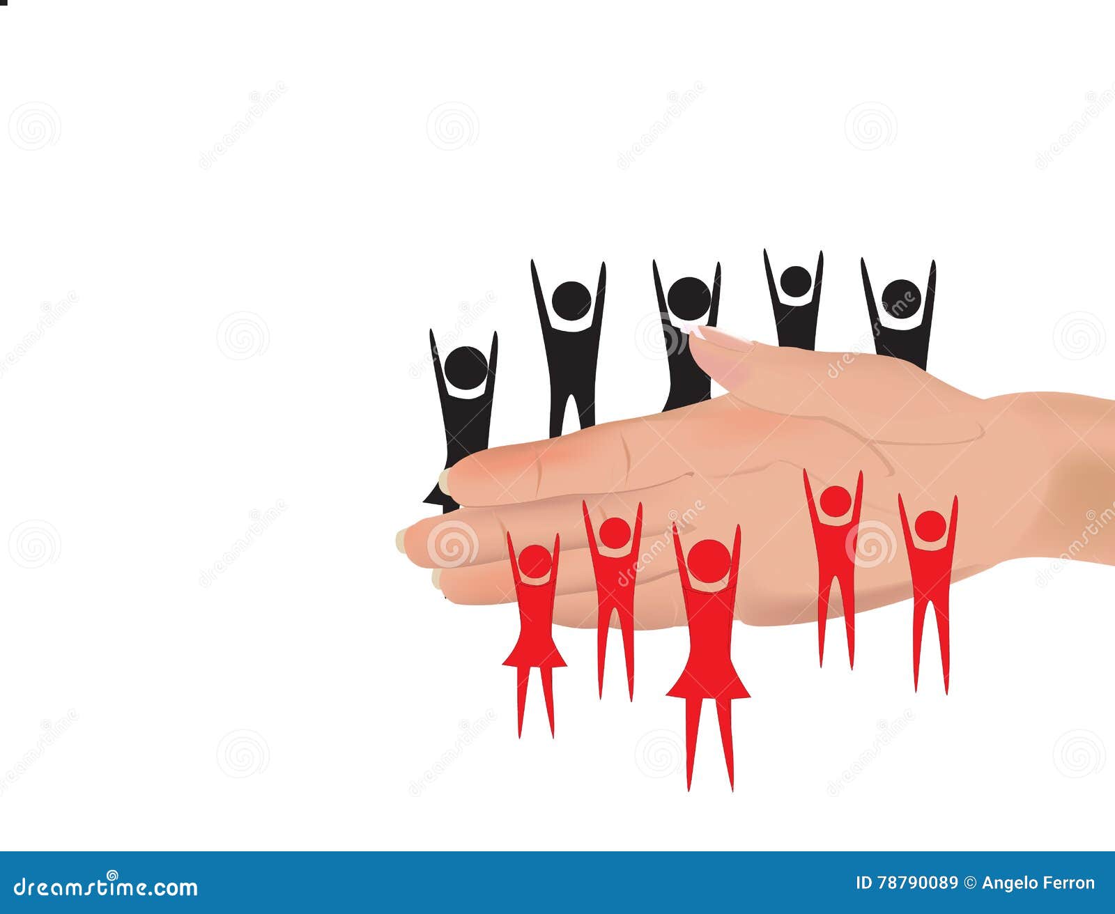 Hand separating stock vector. Illustration of ideas, character - 78790089