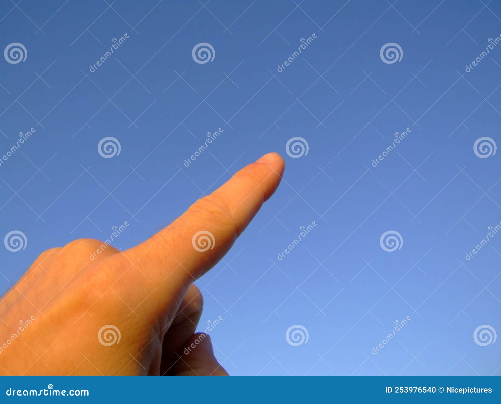 Hand Series : Point Against Clear Blue Sky Stock Photo - Image of ...