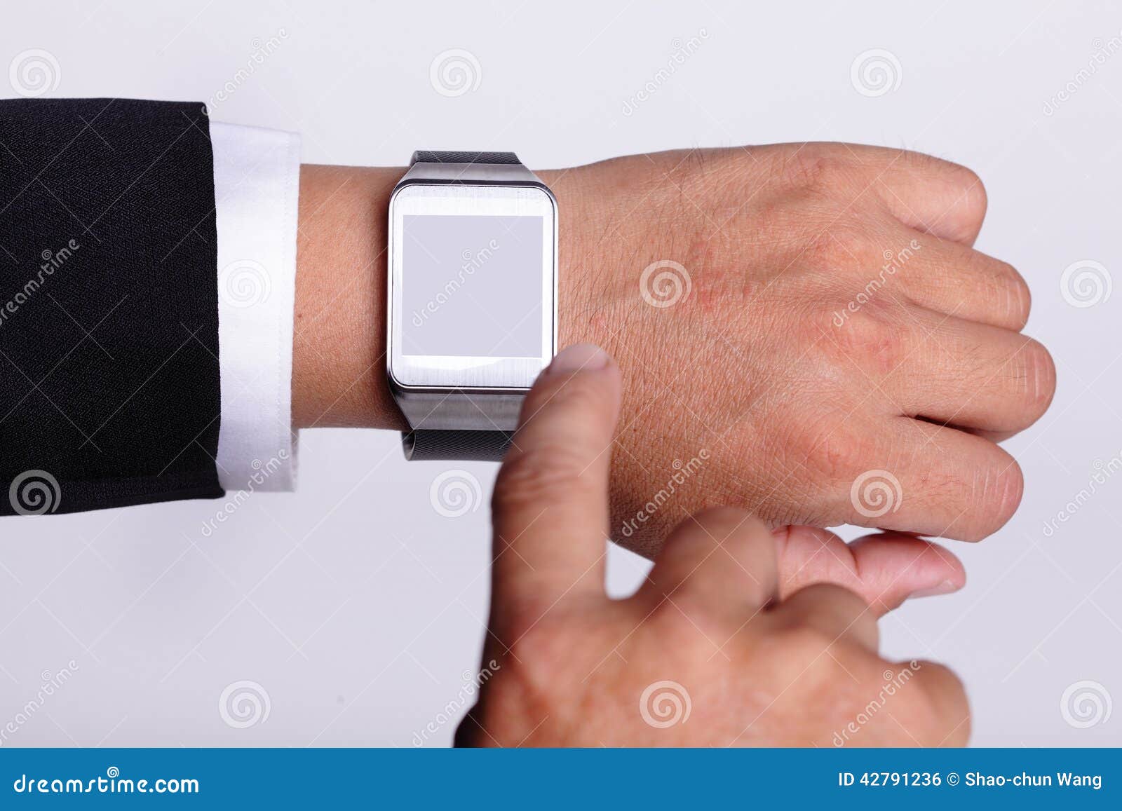 Hand serving smart watch stock photo. Image of blank - 42791236