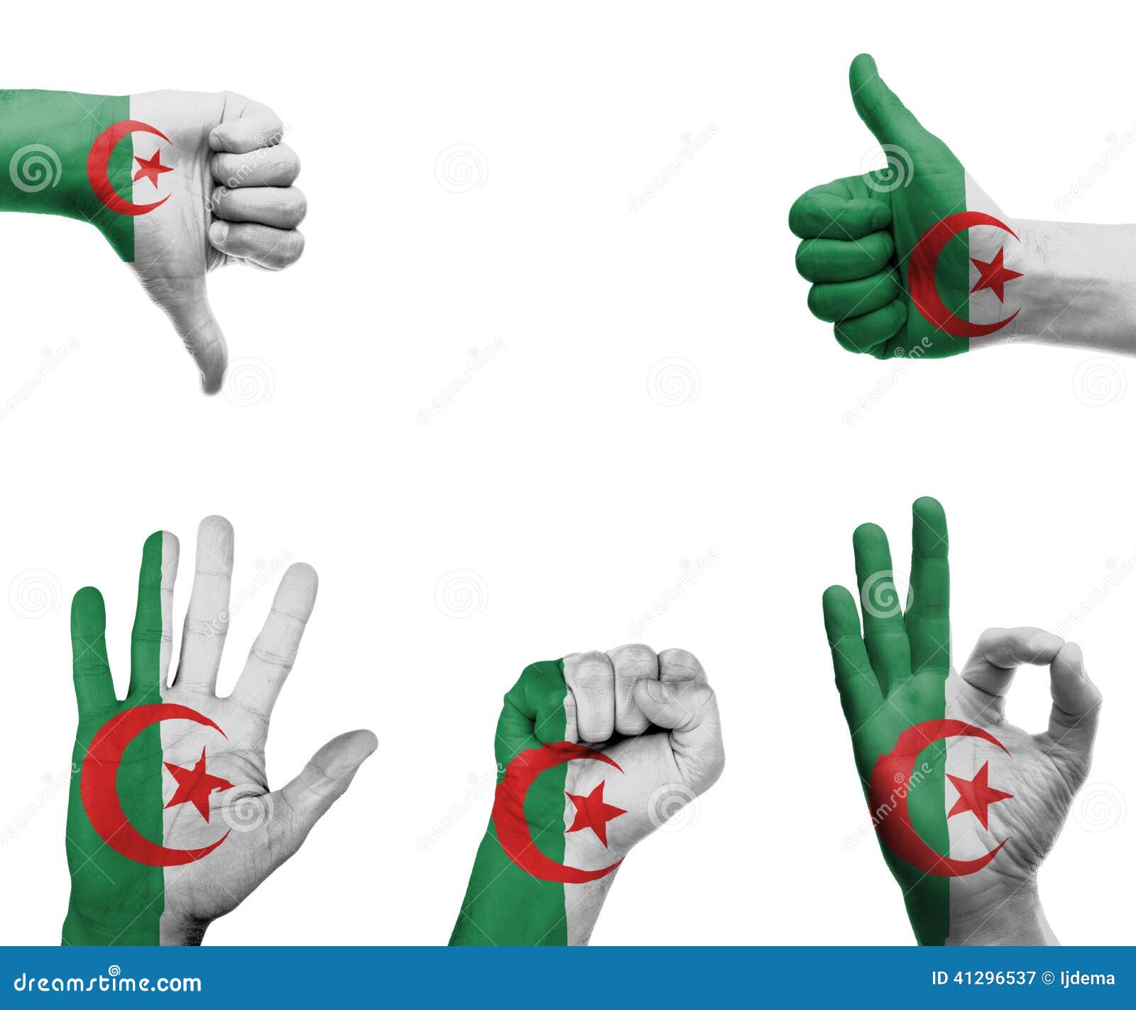 Hand Set with the Flag of Algeria Stock Illustration - Illustration of ...