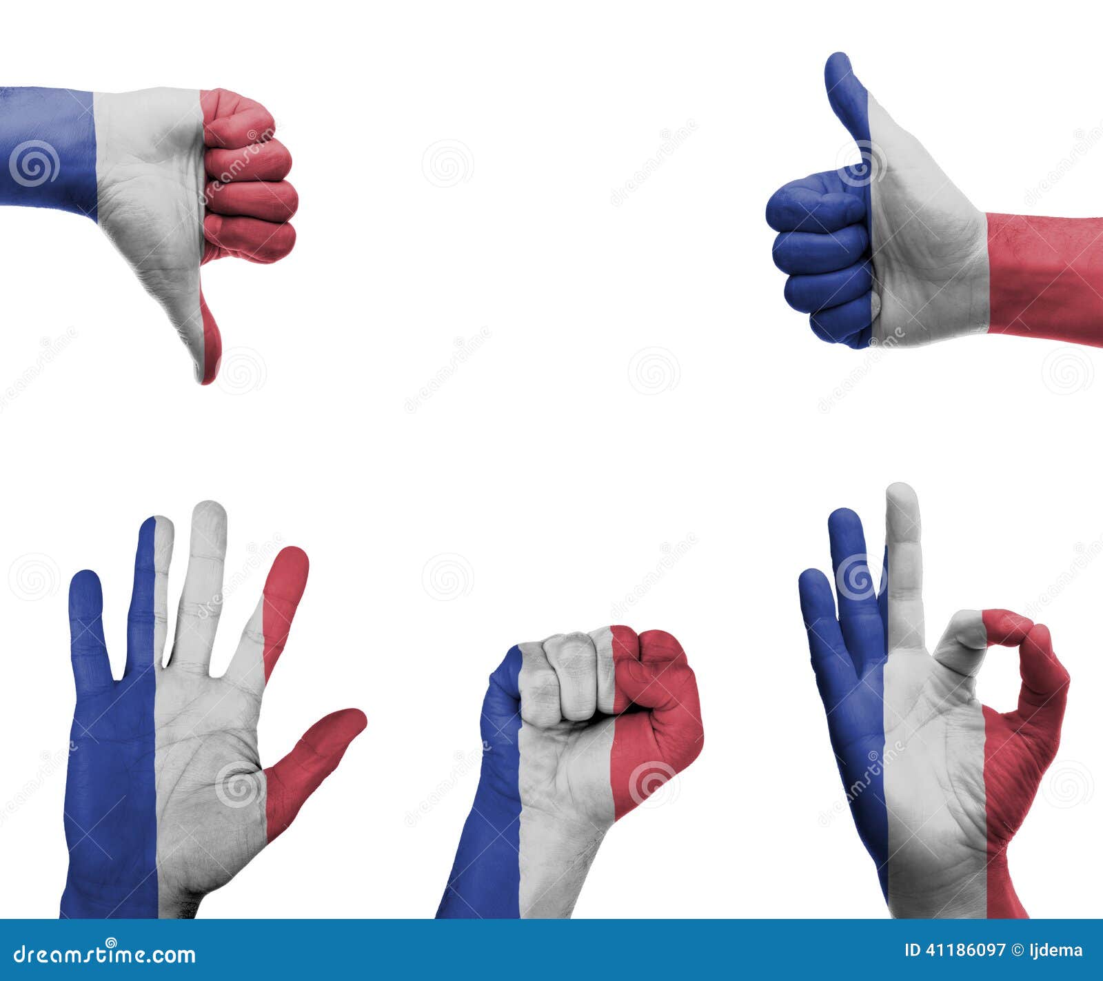 Hand Set with the Flag of France Stock Image - Image of positivity ...