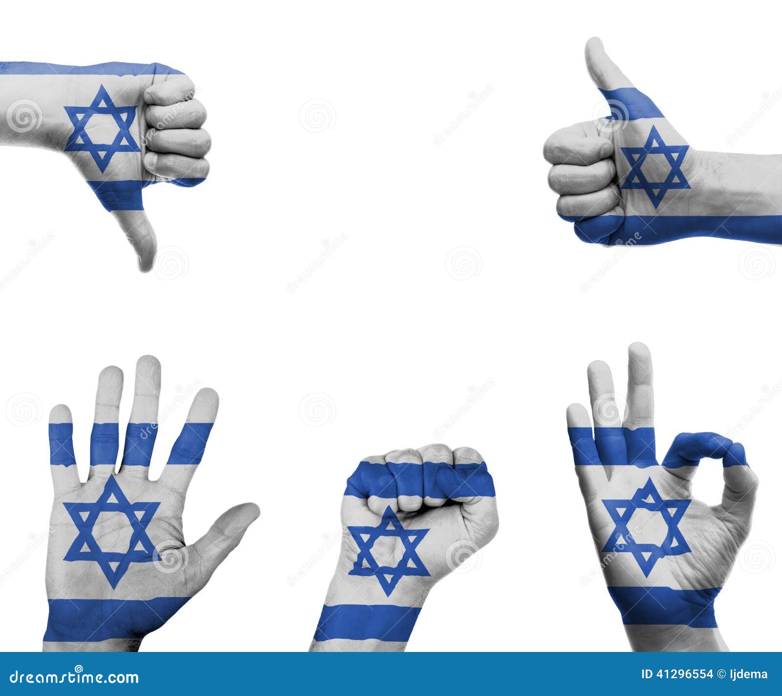 Hand Set with the Flag of Israel Stock Photo - Image of okay, human ...