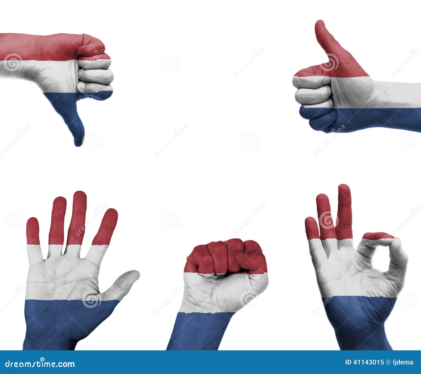 Hand Set with the Flag of Netherlands Stock Image - Image of approval ...