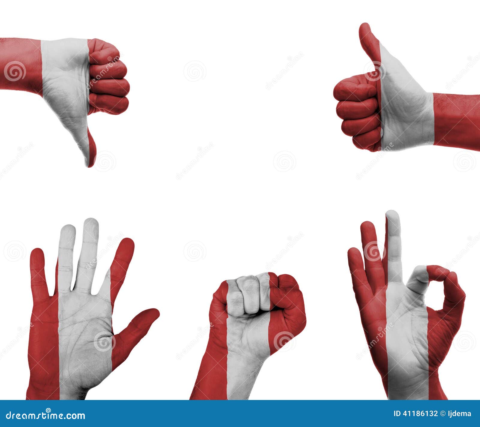 Hand Set with the Flag of Peru Stock Photo - Image of gestures ...