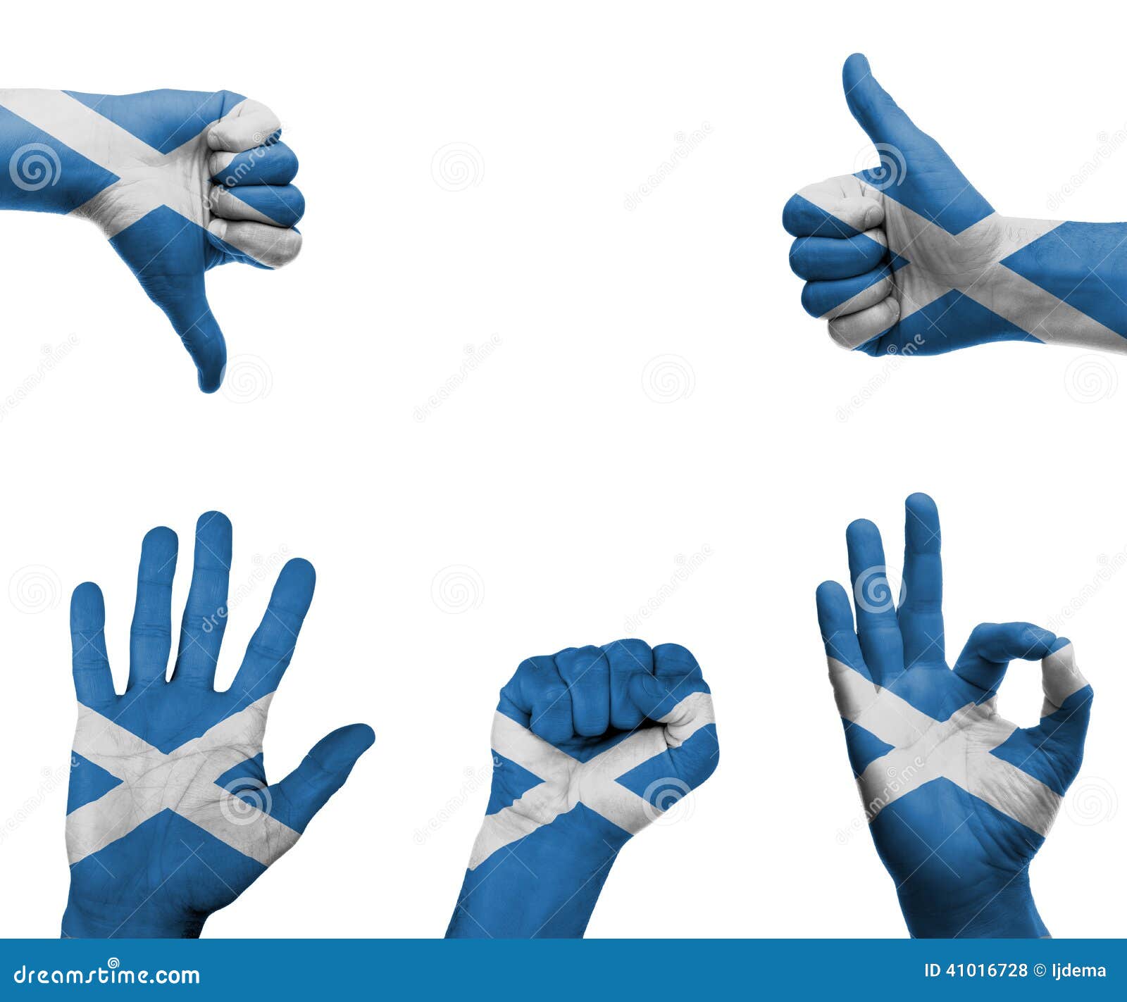 Hand Set with the Flag of Scotland Stock Photo - Image of people ...