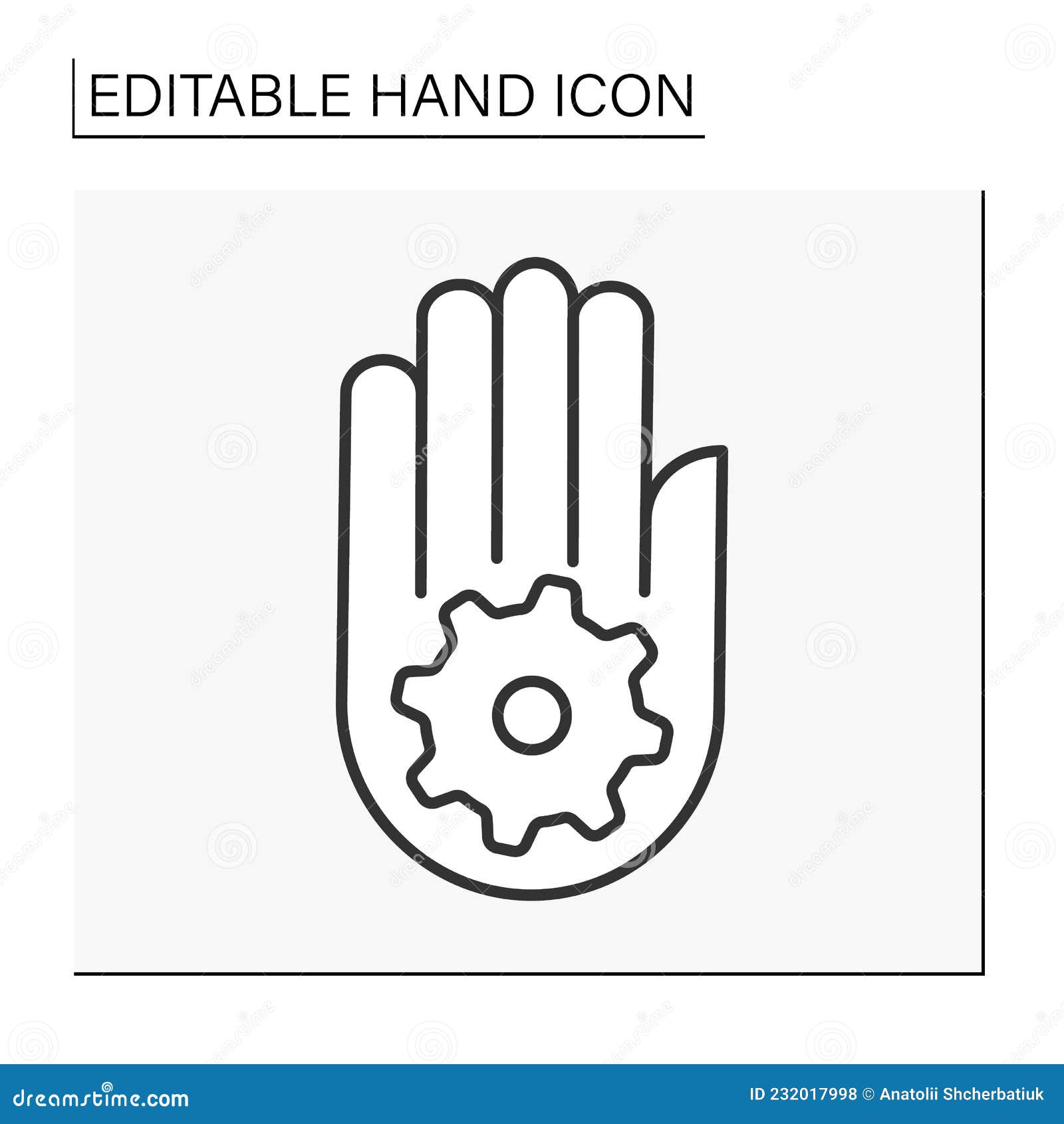 Hand with Setting Sign Line Icon Stock Vector - Illustration of gesture ...