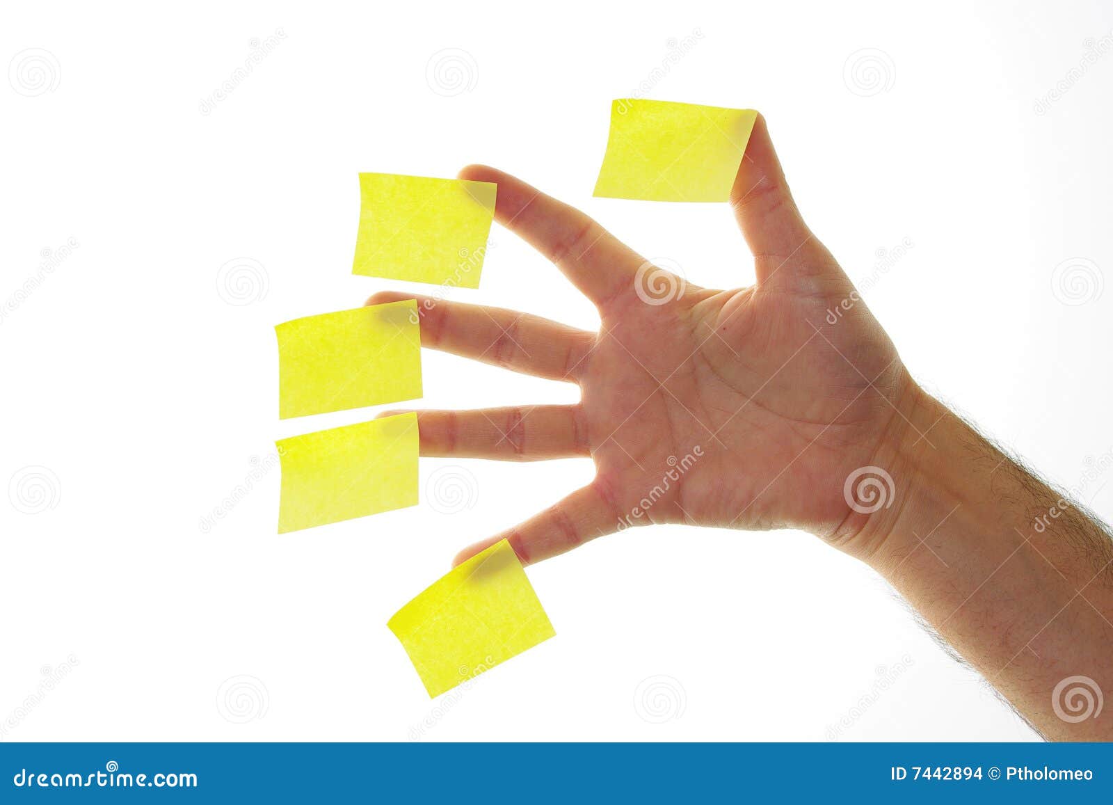 A Hand with Several Posticks Stock Photo - Image of notes, hands: 7442894