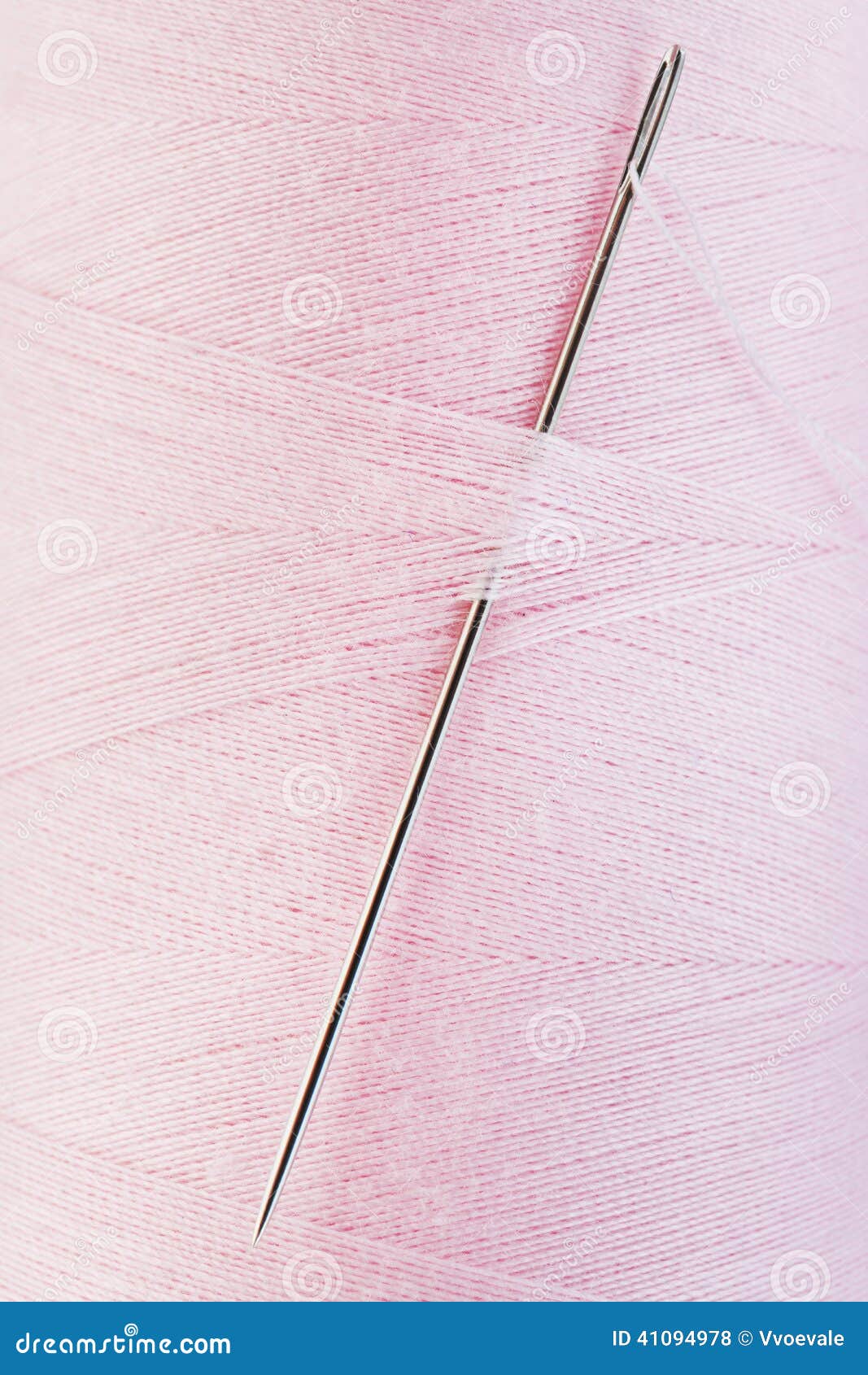 Hand Sewing Needle in Pink Thread Spool Stock Photo - Image of ...