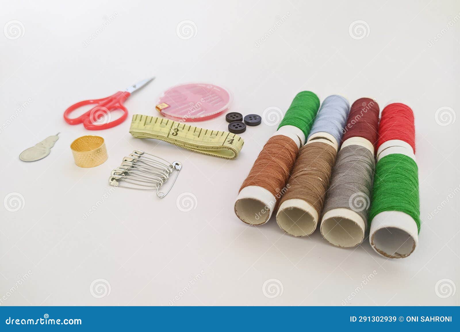 Hand Sewing Tool Set. for Sewing Activity Stock Image - Image of close ...