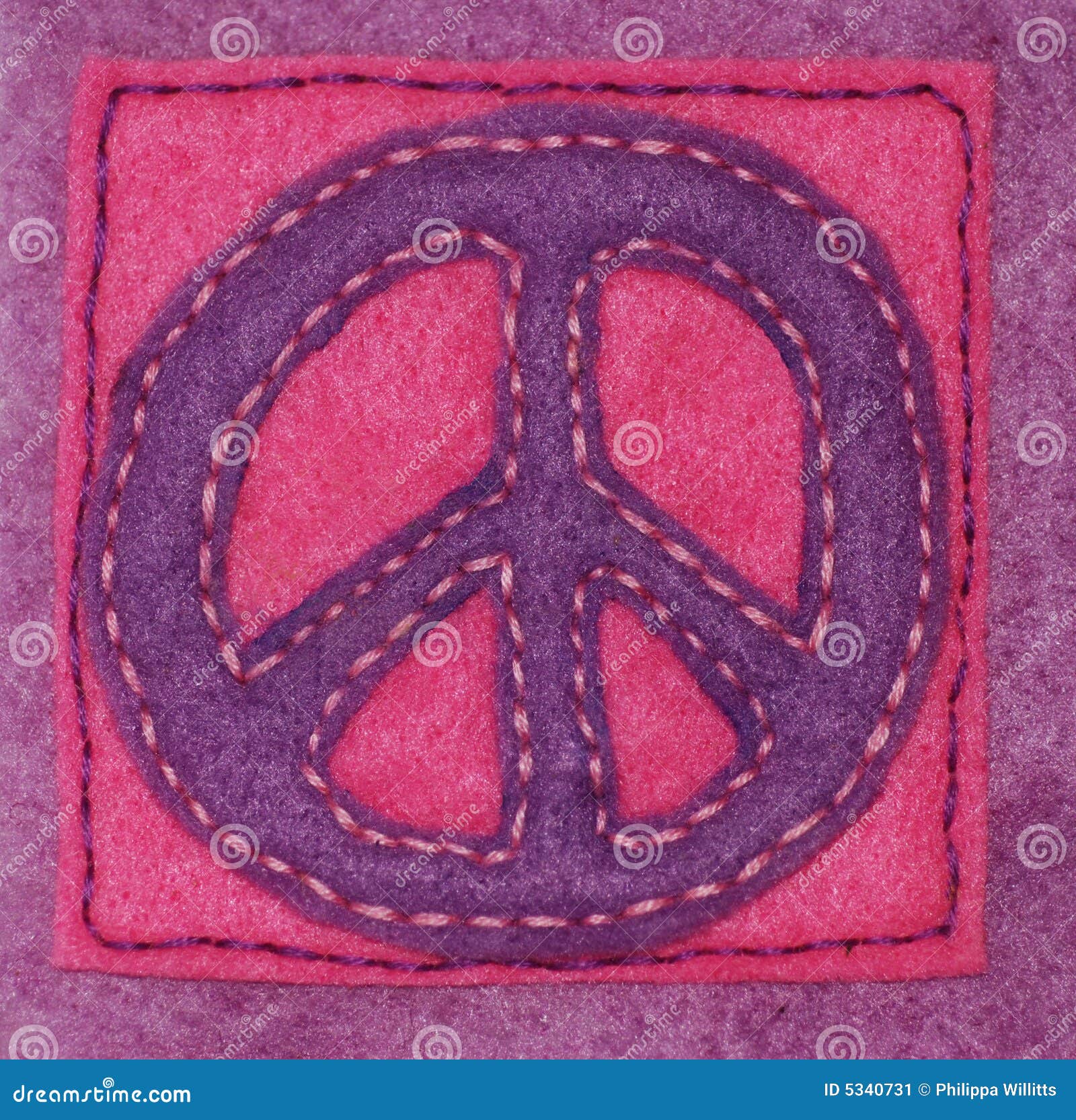Hand-sewn Peace Sign stock image. Image of sign, material - 5340731