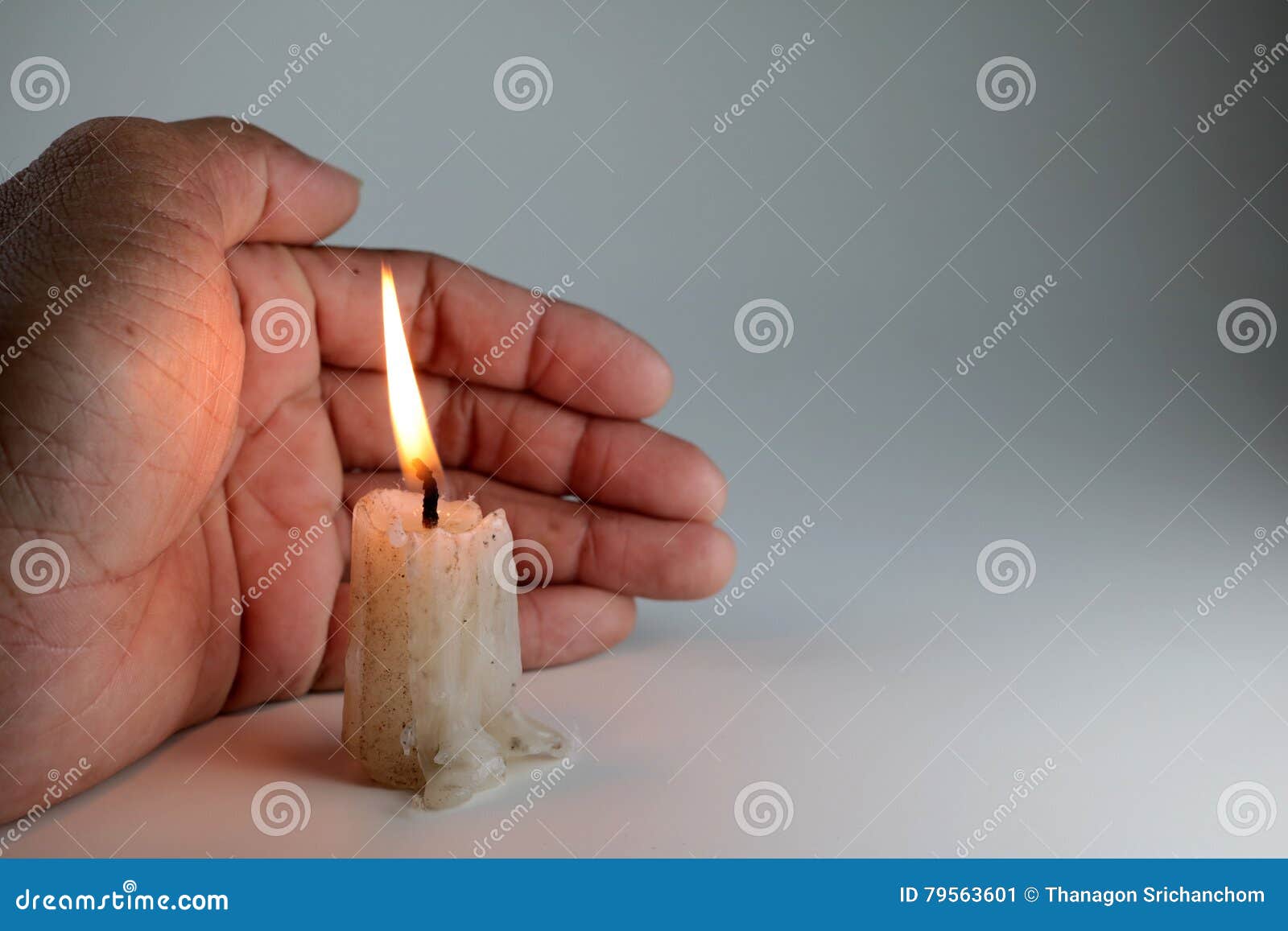 The Hand are Shading Candles Light. Stock Image - Image of hand ...
