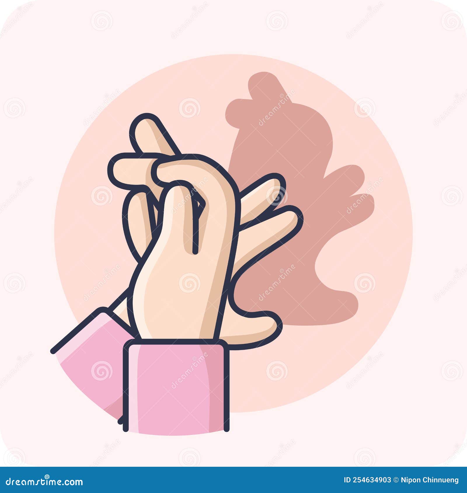 Hand-shadow Artwork Featuring Silhouettes of Rabbits Stock Vector ...