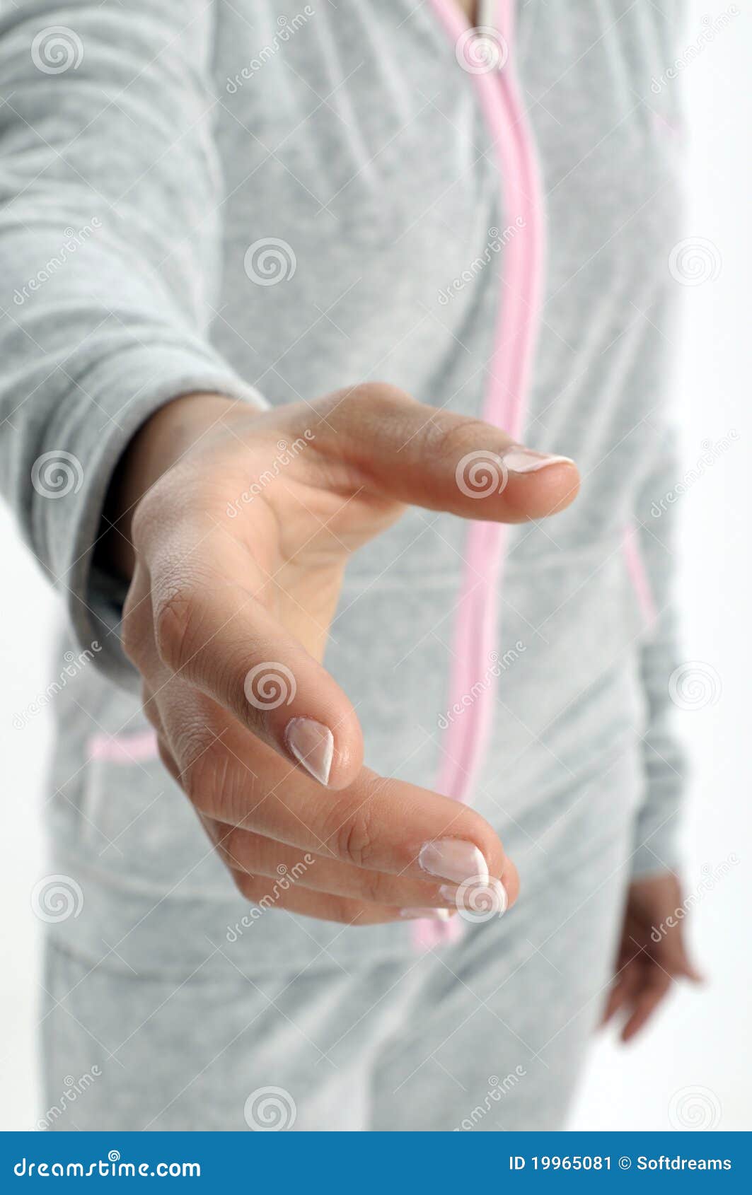 Hand shake stock image. Image of beauty, assistant, pyjamas - 19965081
