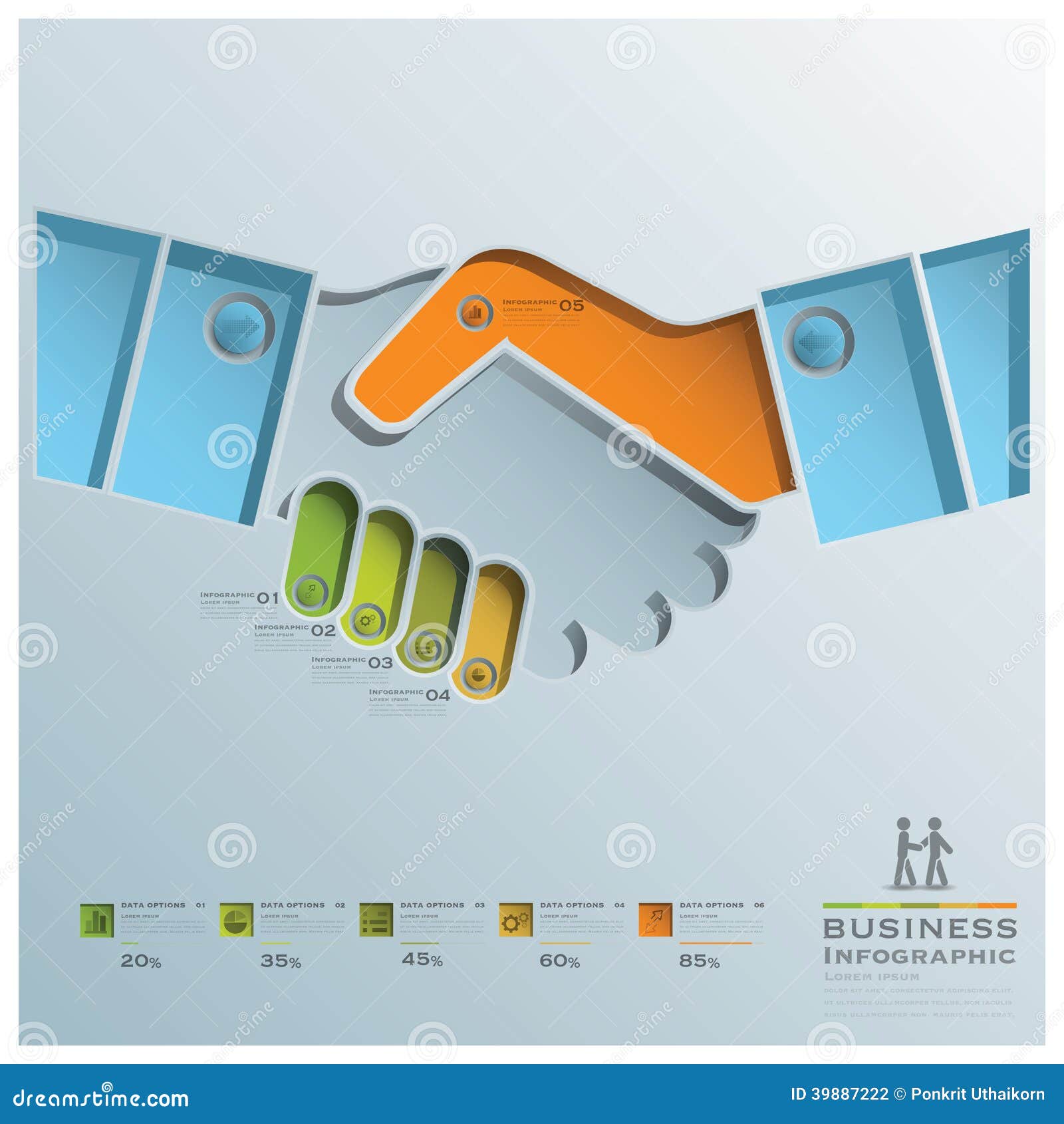 Hand Shake Business Infographic Stock Vector - Illustration of diagram ...