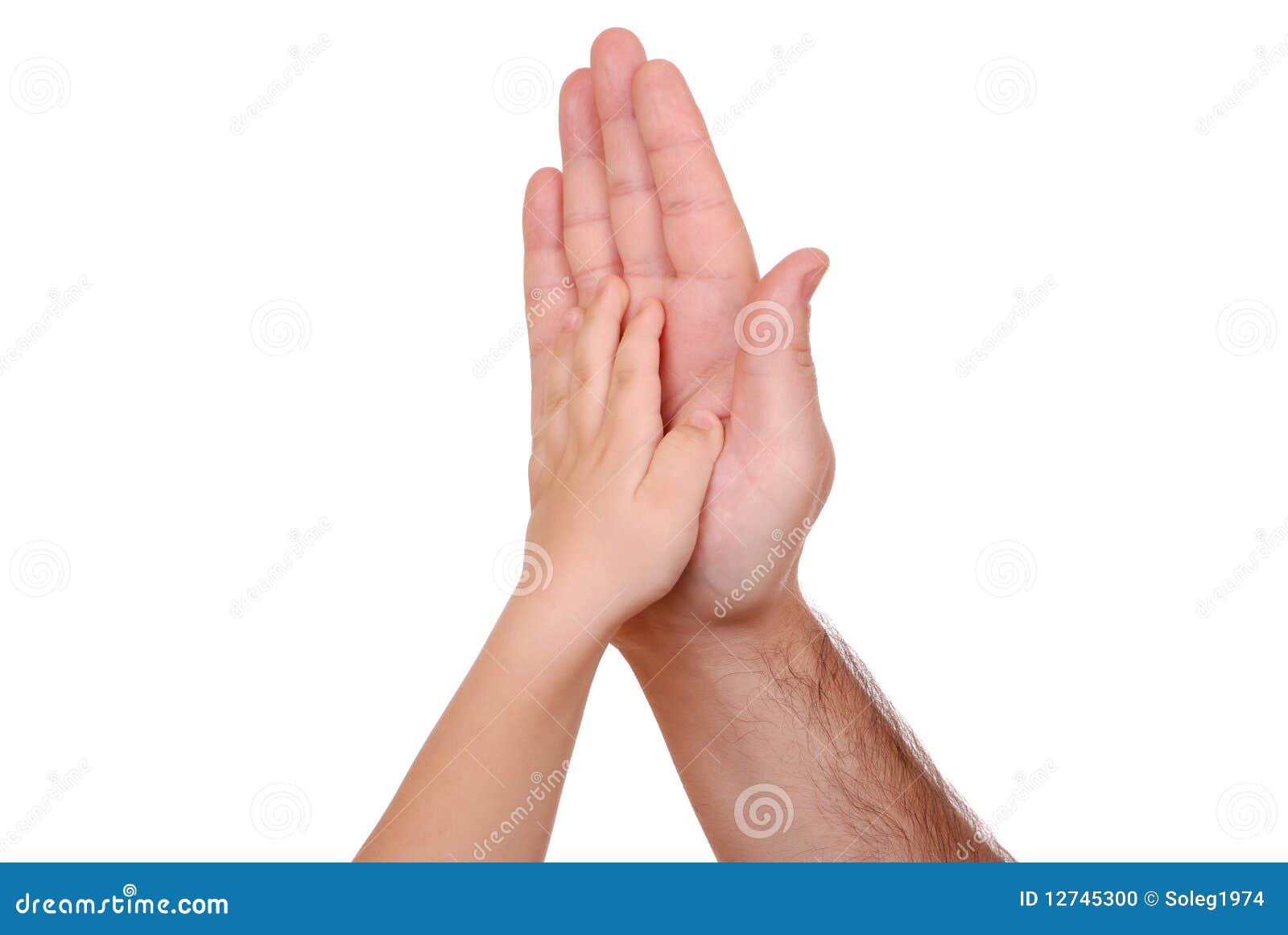 Hand Shake of the Child and Father Stock Photo - Image of baby ...