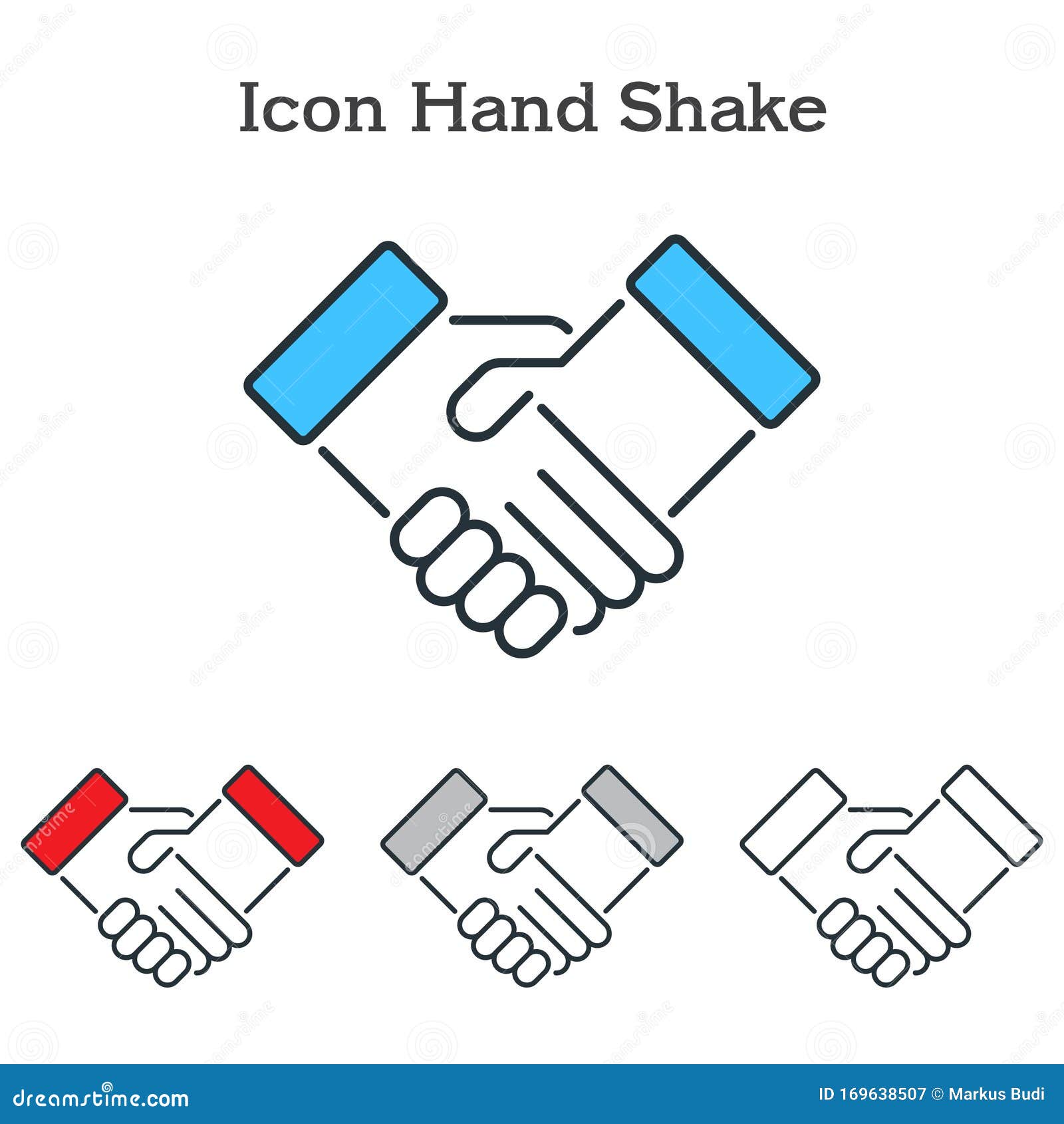Hand Shake Flat Icon Design Stock Vector - Illustration of businessman ...