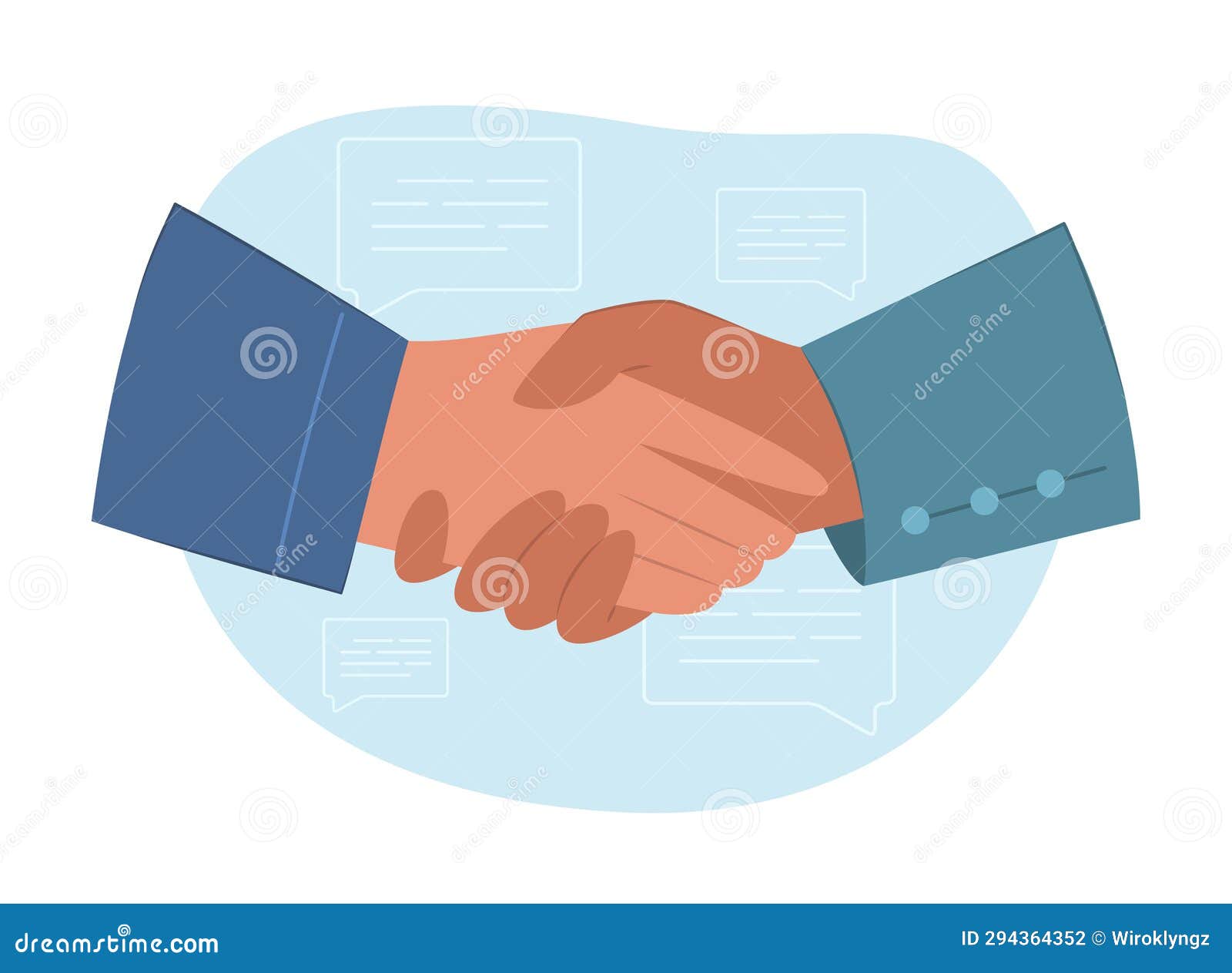 Hand Shake Gesture Hand Drawn Flat Concept Illustration Stock Vector ...