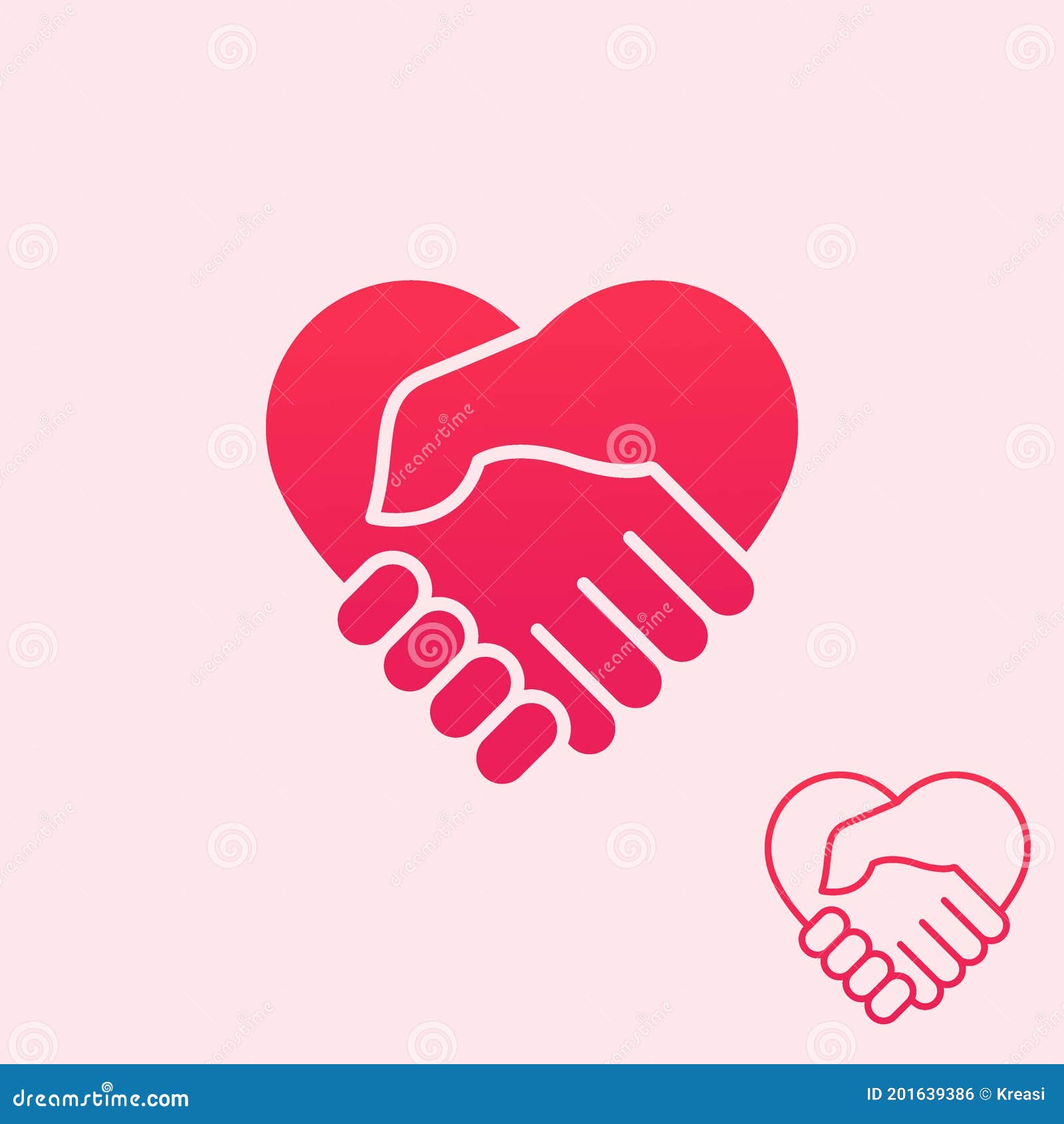 Hand Shake with Heart Shaped Icon Vector Illustration Stock Vector ...