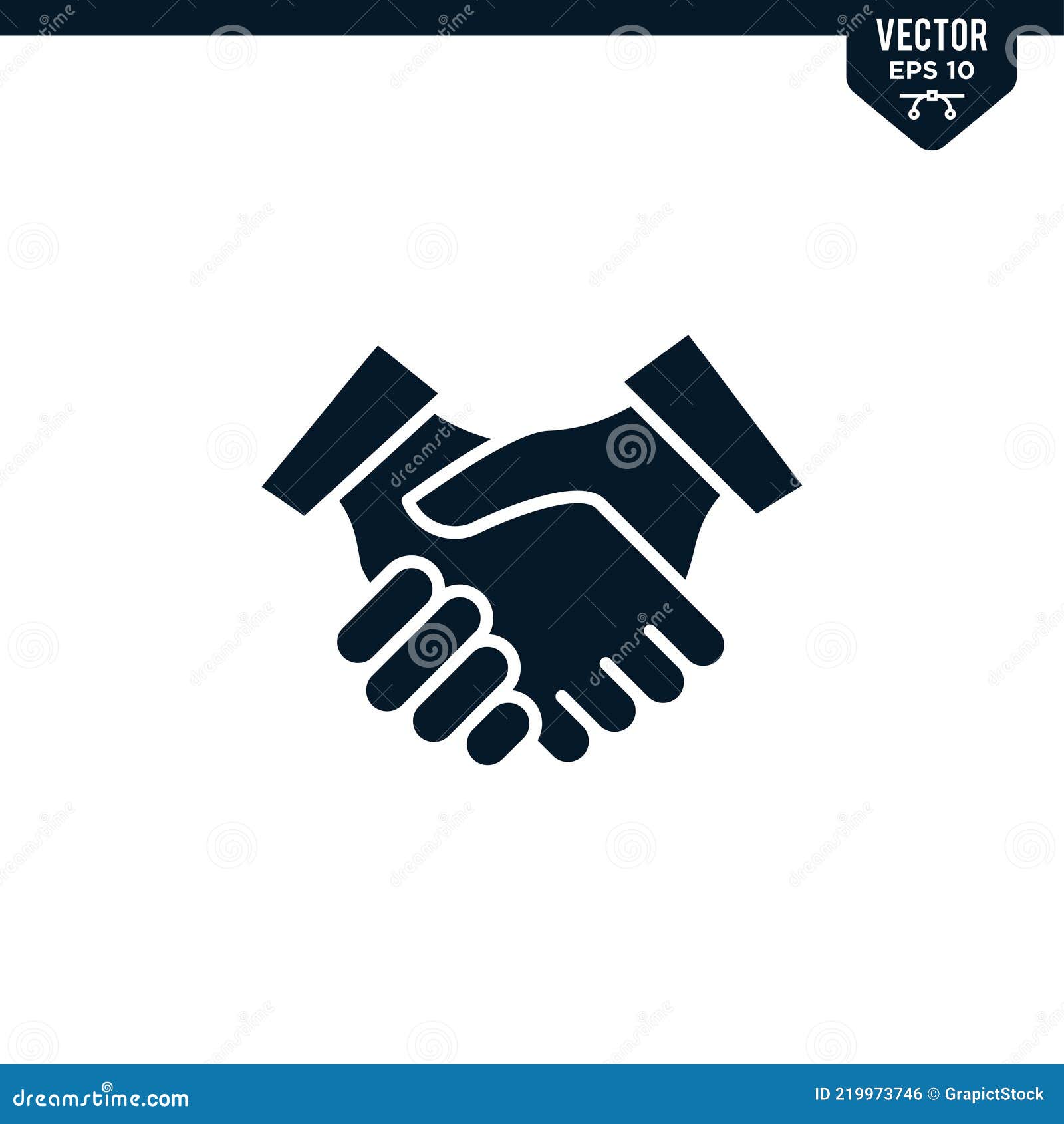 Hand Shake Icon Collection, Glyph Style Stock Vector - Illustration of ...
