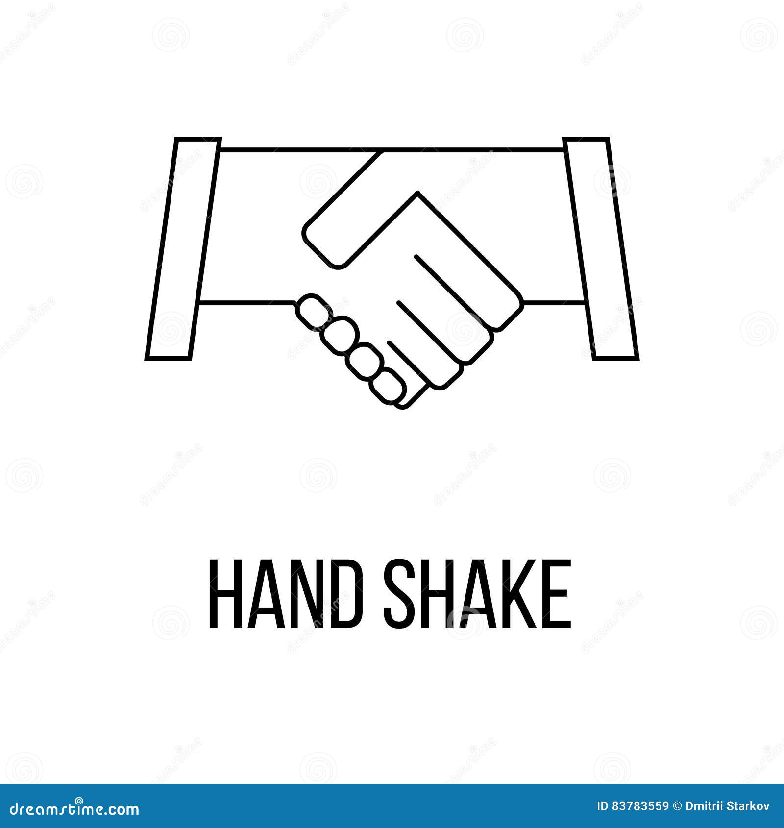 Hand Shake Icon or Logo Line Art Style Stock Vector - Illustration of ...
