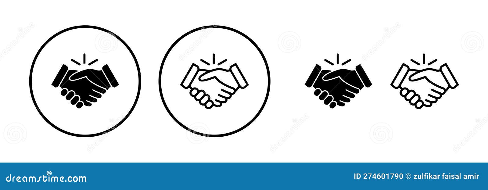 Hand Shake Icon . Business Handshake. Contract Agreement. Partnership ...