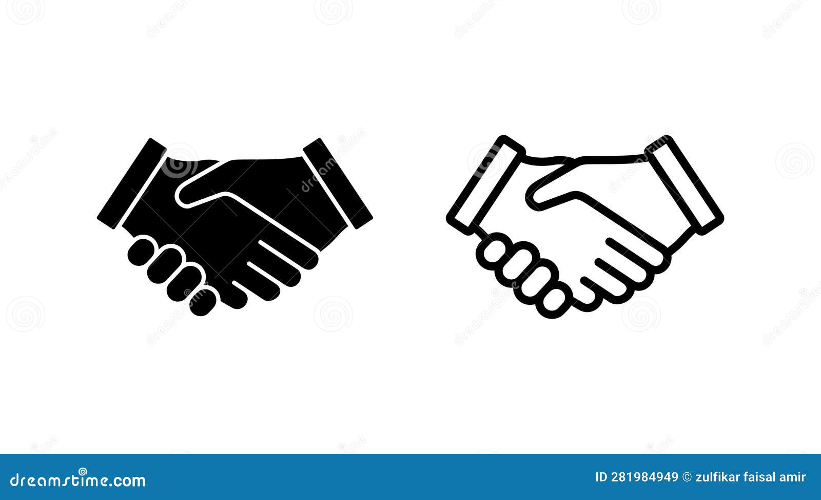 Hand Shake Icon . Business Handshake. Contract Agreement. Partnership ...