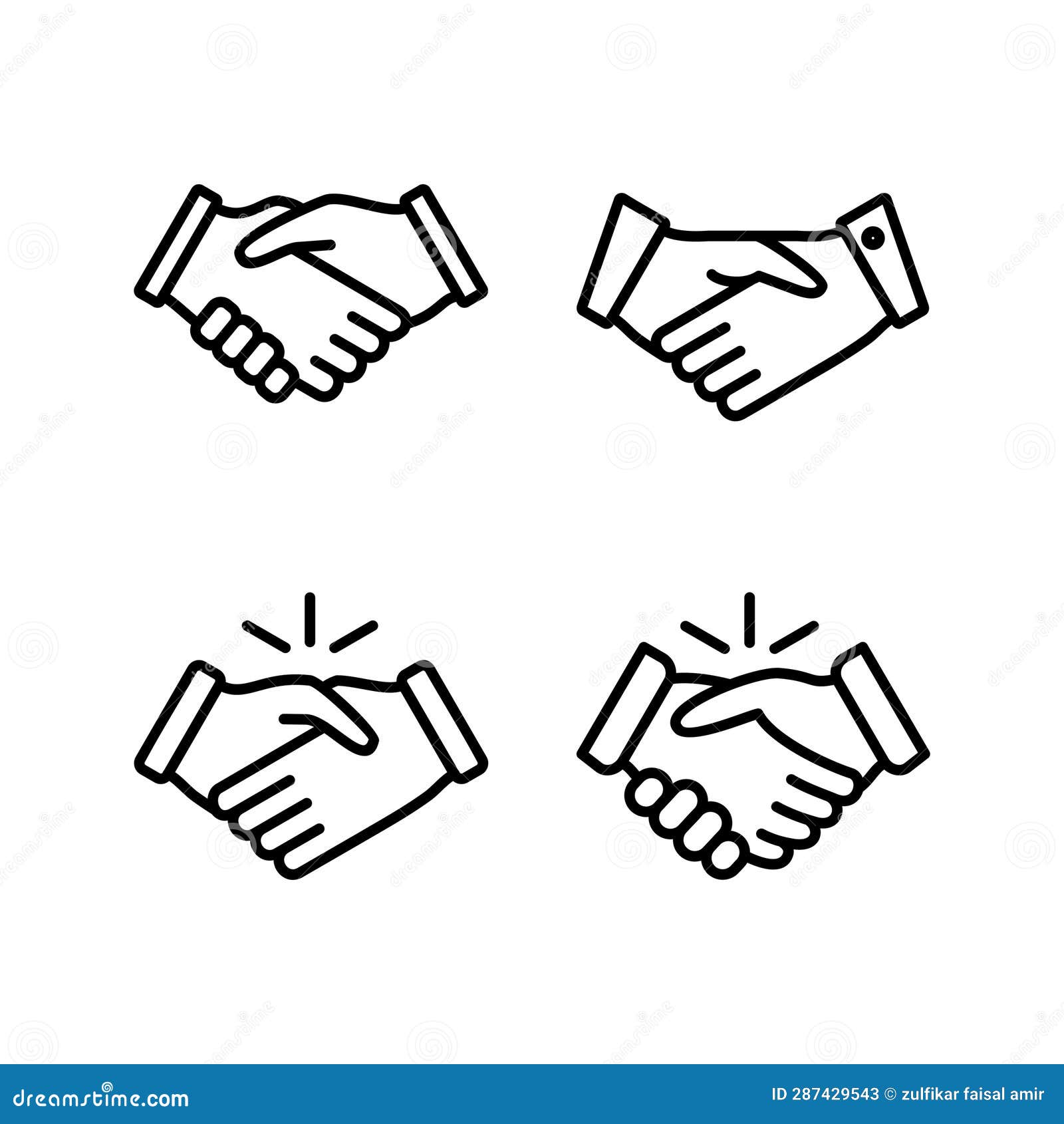 Hand Shake Icon . Business Handshake. Contract Agreement. Partnership ...