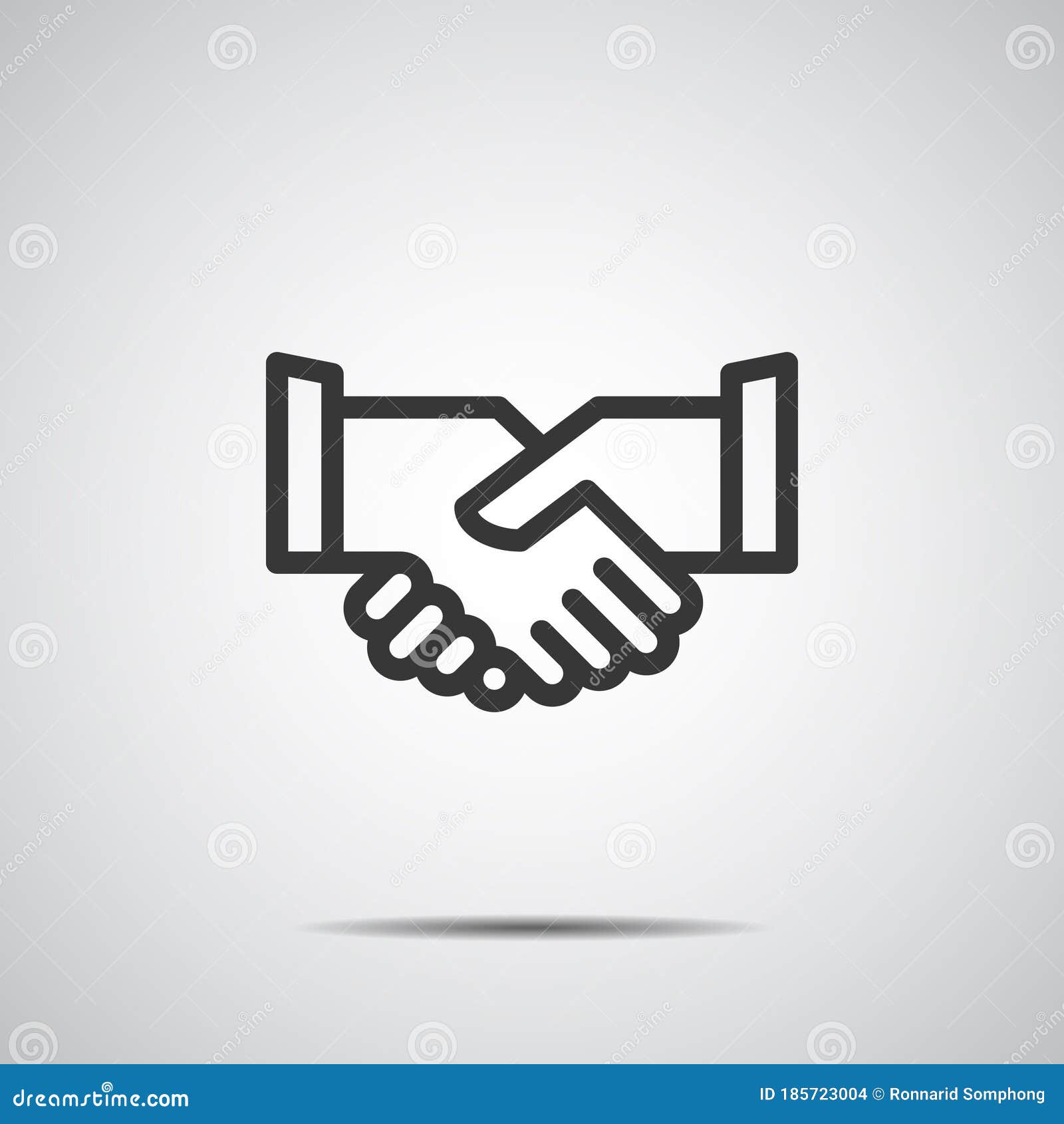 Hand Shake Line Icon Vector Illustration Stock Vector - Illustration of ...