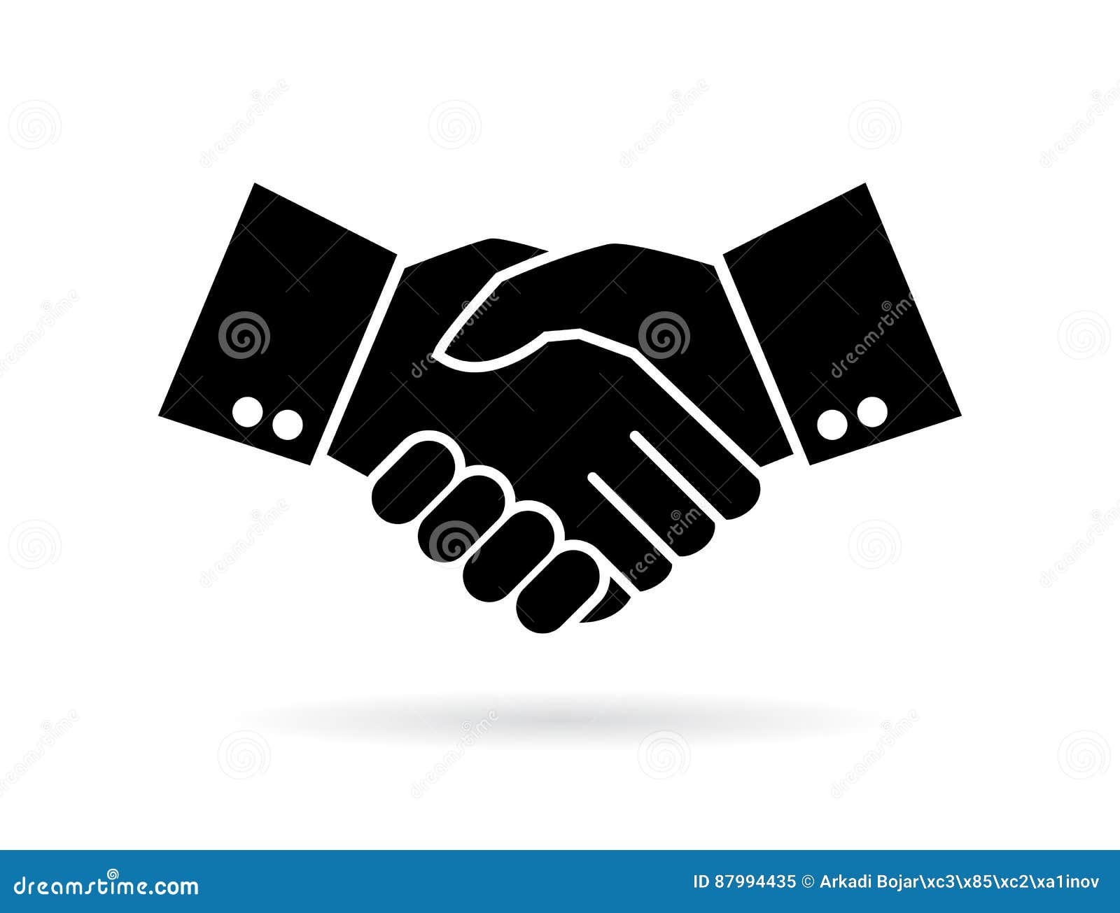 Hand Shake Silhouette Vector Icon Stock Vector - Illustration of ...