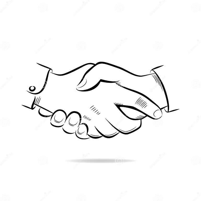 Hand shake vector sketch stock vector. Illustration of corporate - 35168124