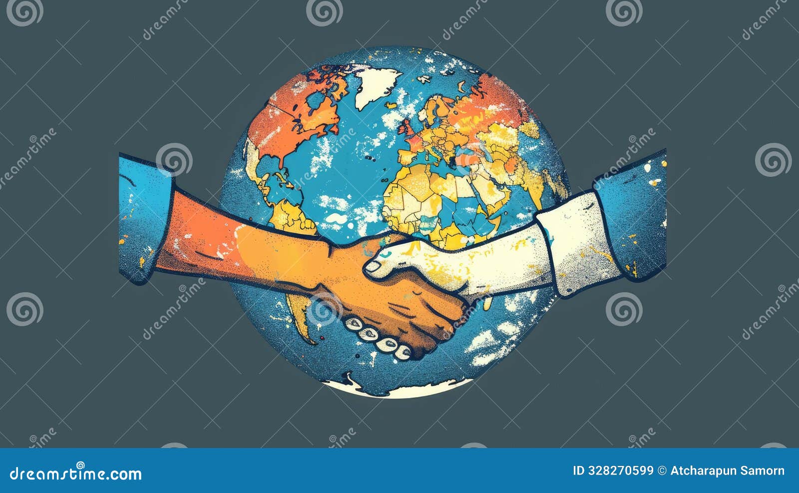 A Hand Shaking a Globe, Concept of Unity and Cooperation between ...