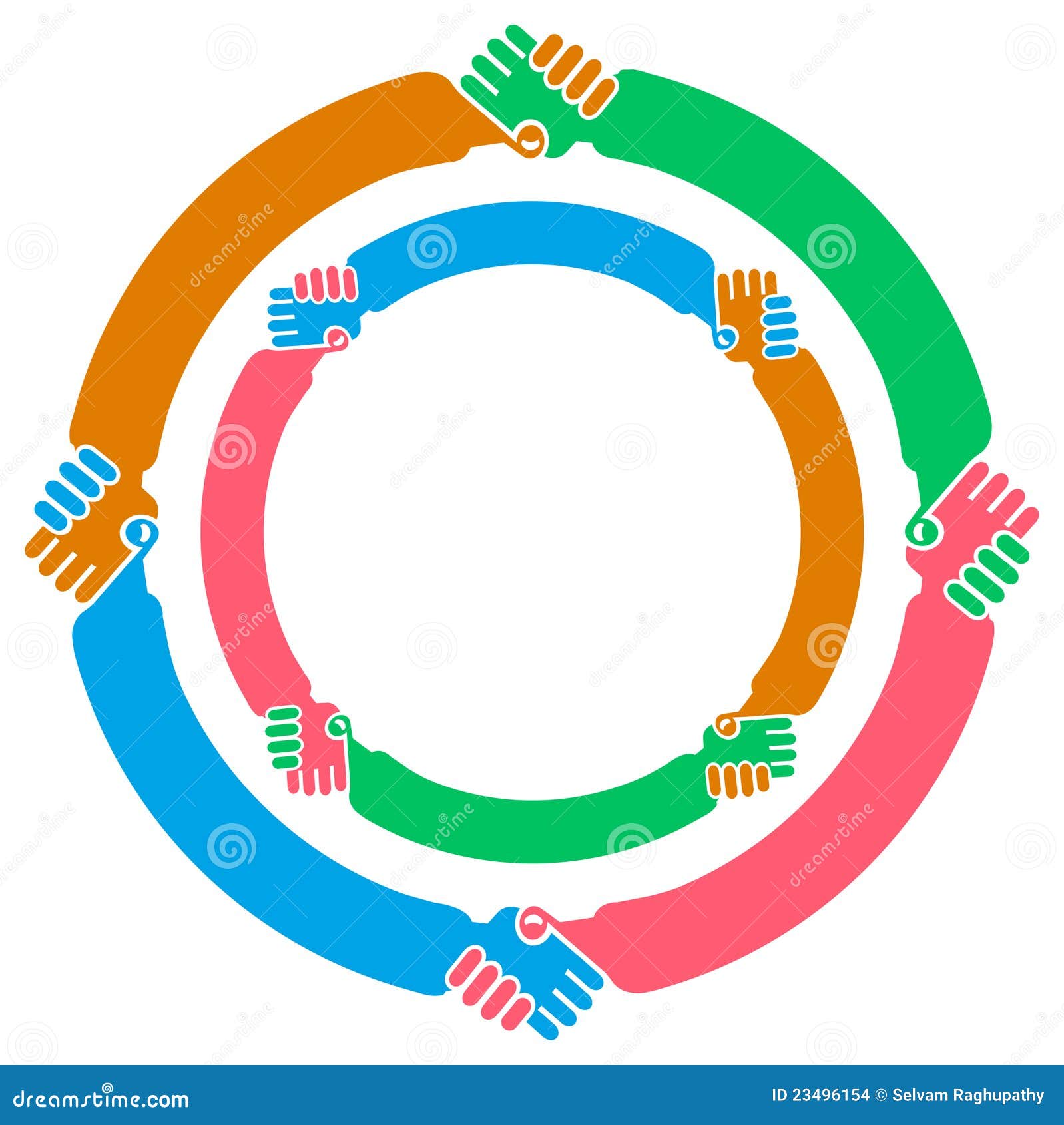 Hand shaking round stock vector. Image of environment - 23496154