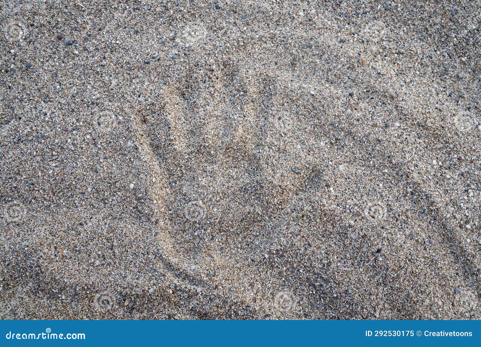 Hand Shape in Sand. Sand Texture. Background with Handprint in Fine ...