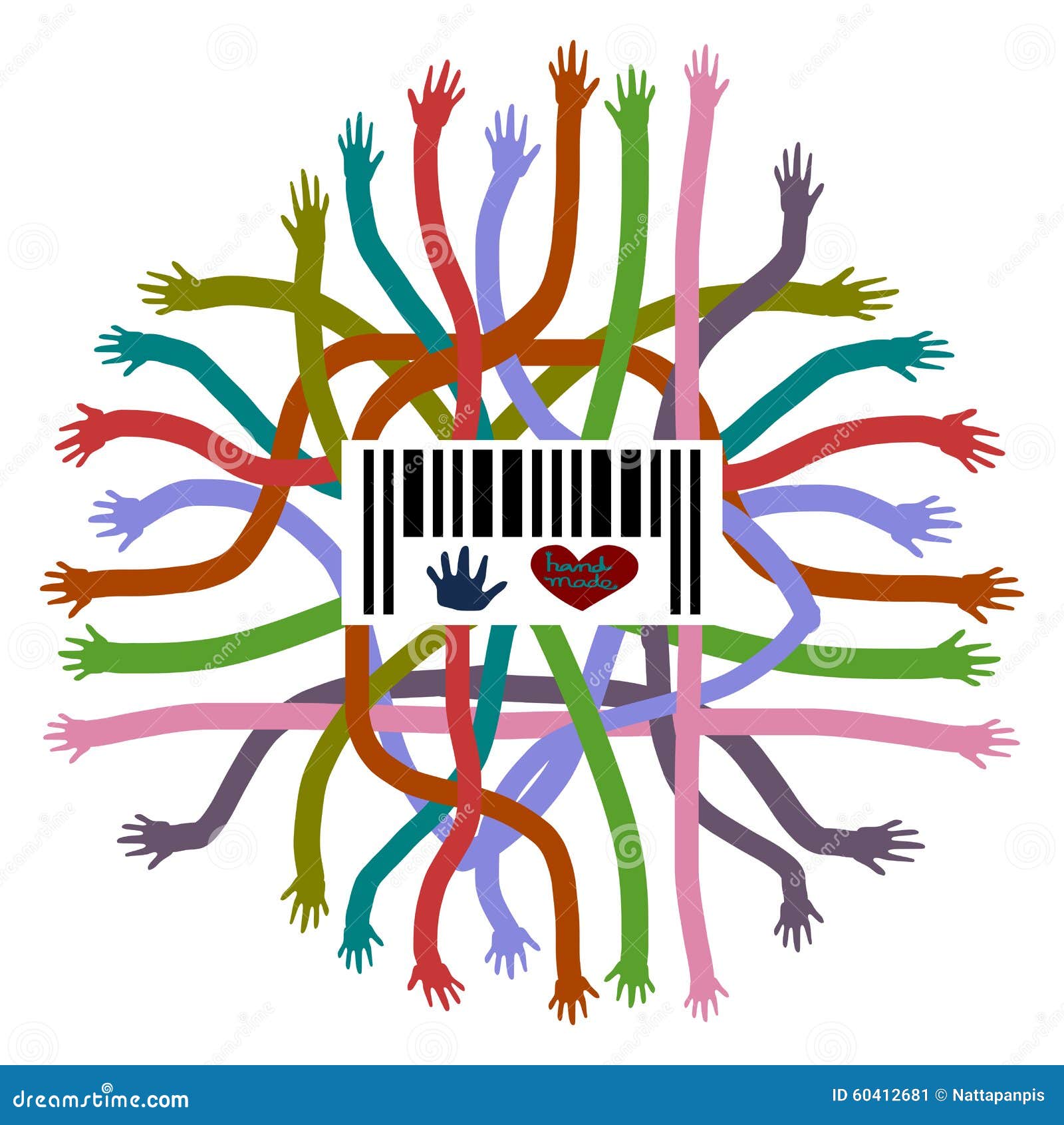 Hand Shape Symbol, Hand Shape Label, Colorful Hand Stock Illustration ...