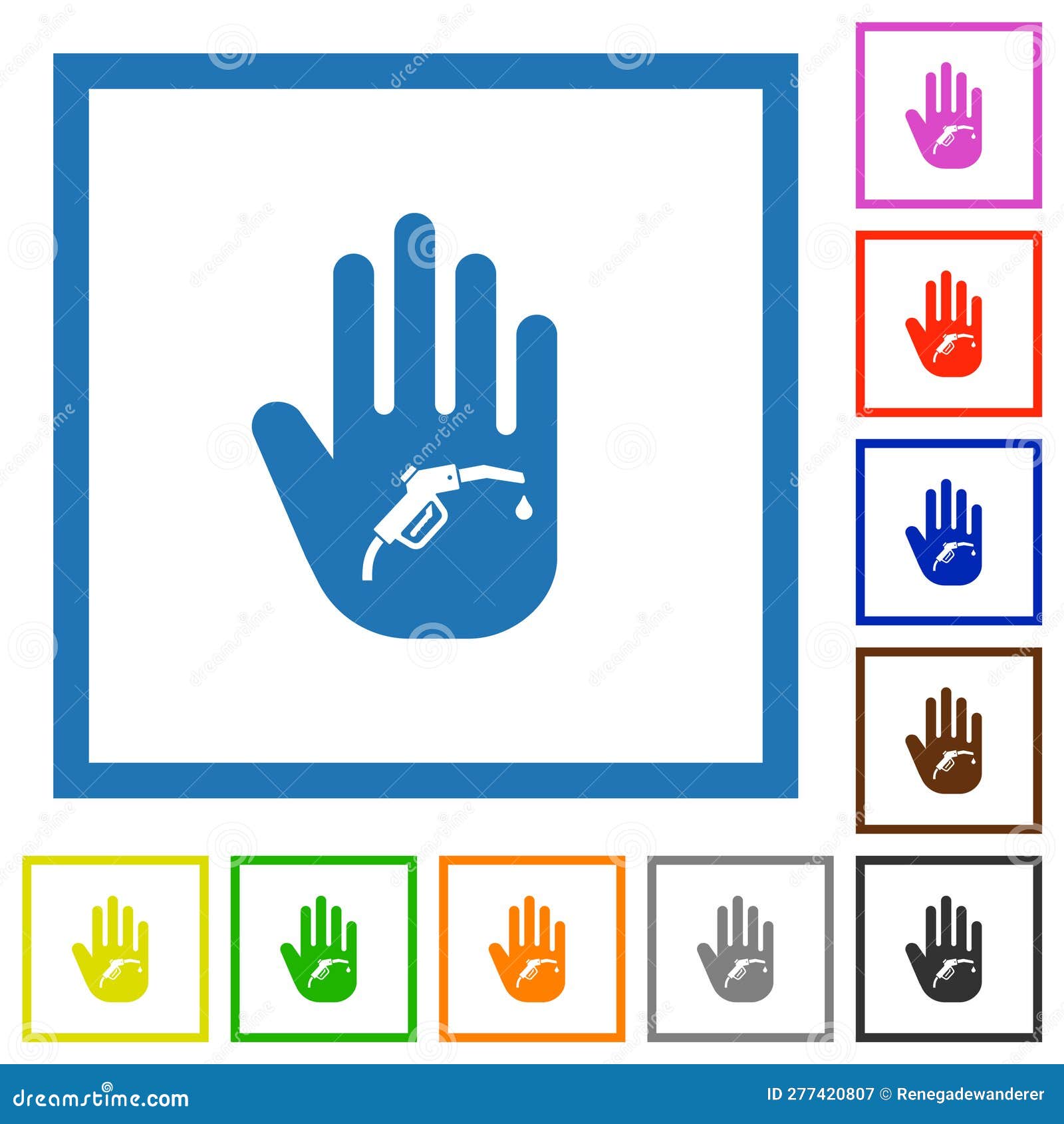 Hand Shaped Uranium Sanction Sign Solid Flat Color Icons With Quadrant ...