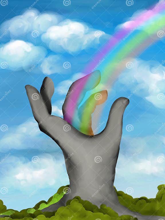 Hand-shaped rock stock illustration. Illustration of power - 41892352