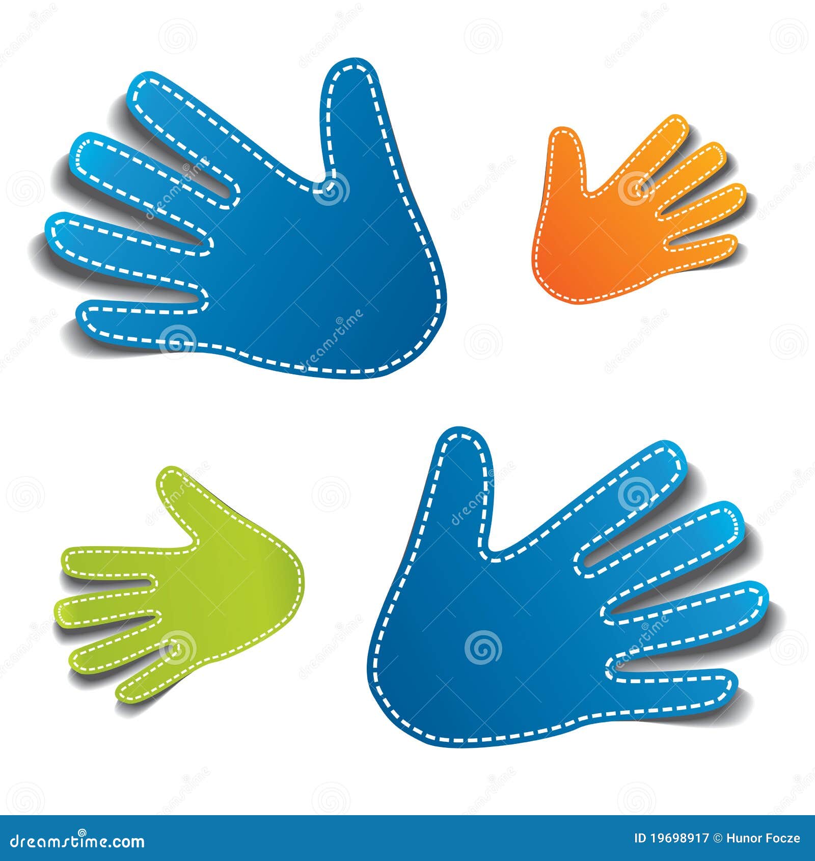 Hand Shaped Stickers / Tags Stock Vector - Illustration of modern ...