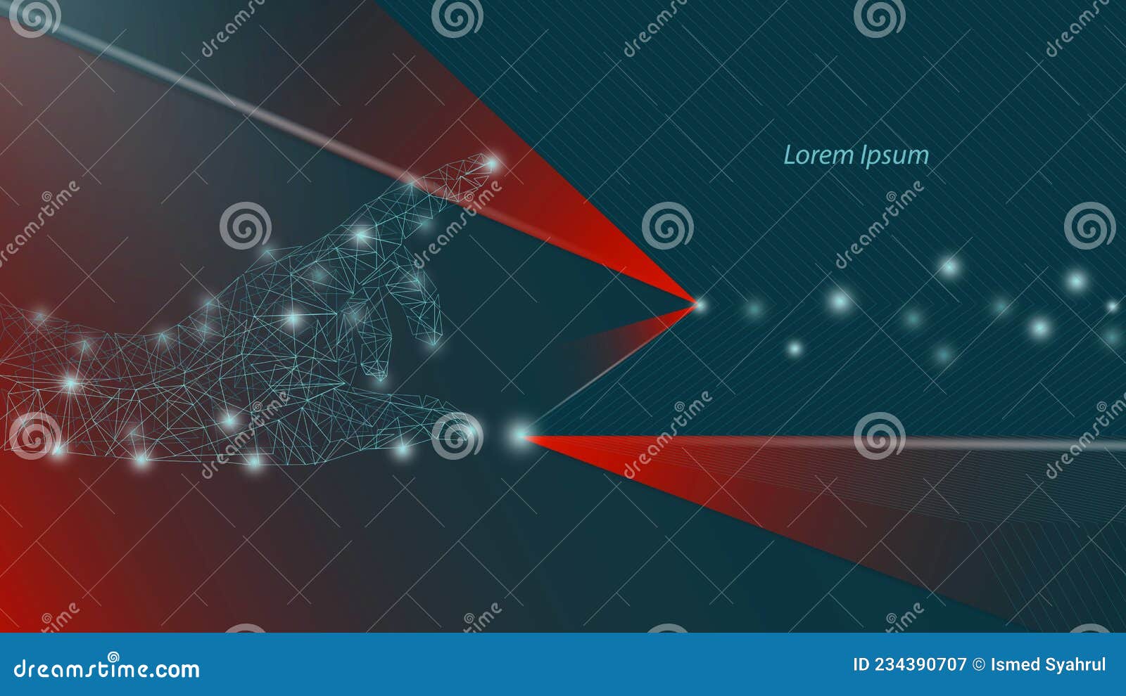 Hand Shaped from Triangle Frames. Vision Illustration for Banner or ...