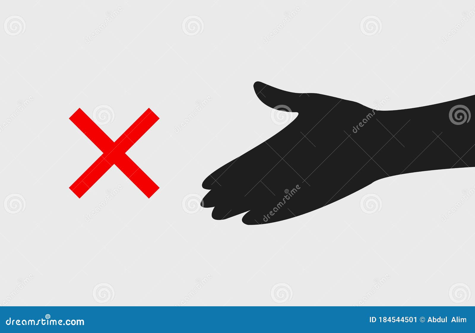 The Hand is Shaped Up into a No Handshake. this Vector Use for Template ...