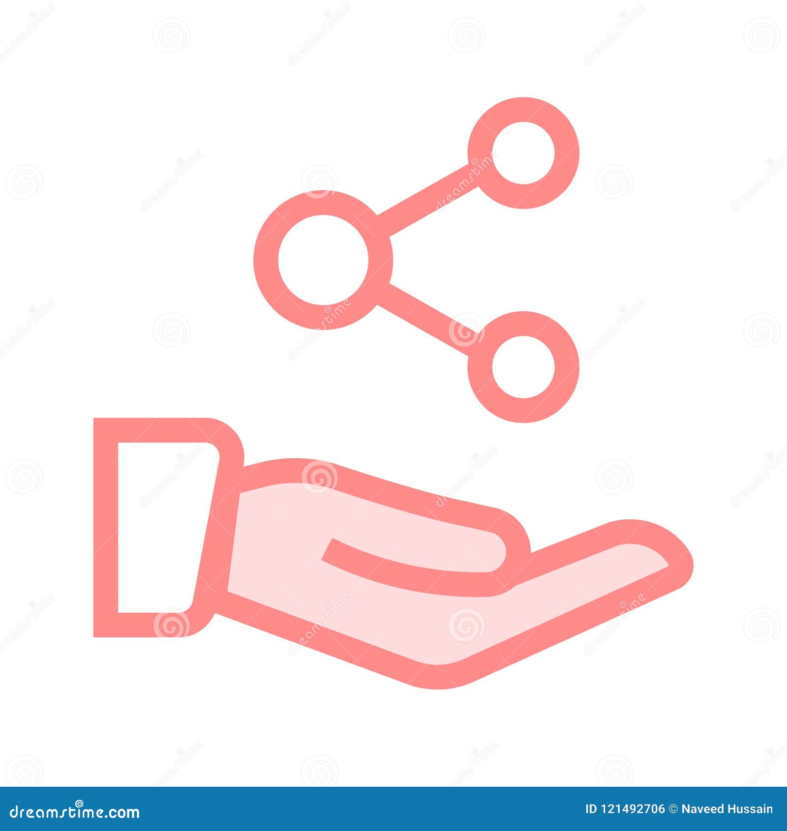 Hand share color line icon stock illustration. Illustration of ...