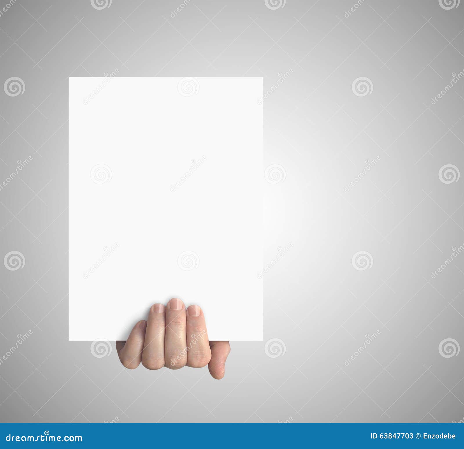 Hand and sheet stock image. Image of holding, advertising - 63847703