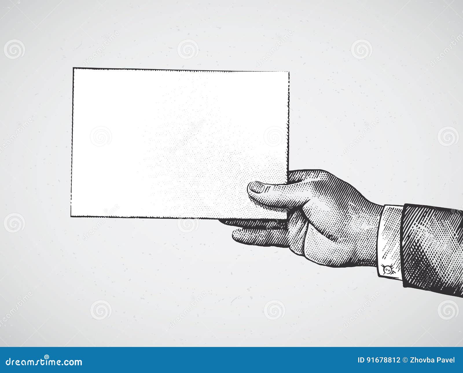 Hand and sheet of paper. stock vector. Illustration of drawn - 91678812