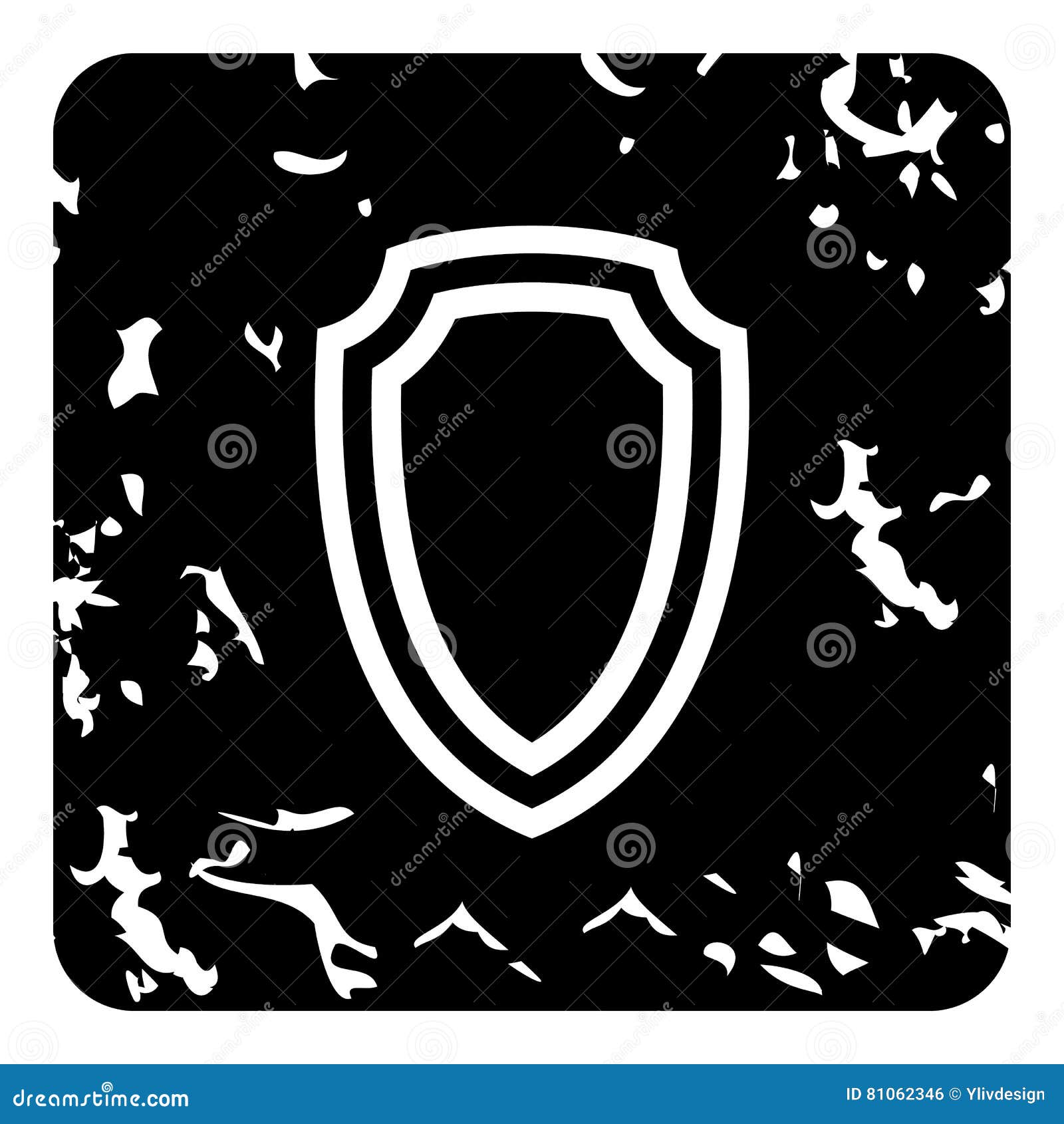 Hand Shield Icon, Grunge Style Stock Vector - Illustration of grunge ...
