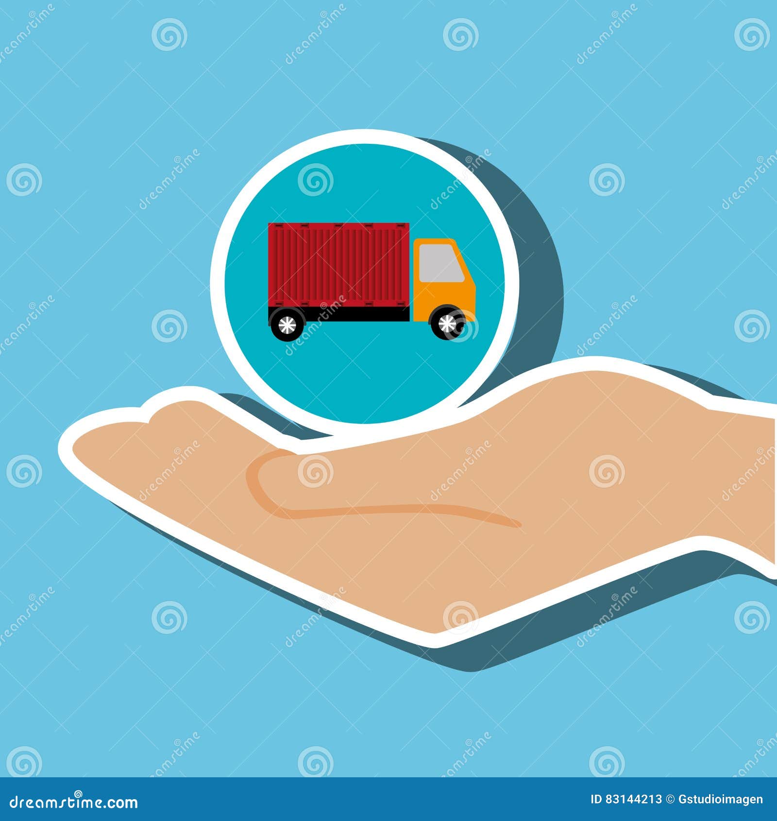 Hand Shipping Cargo Attention Stock Illustration - Illustration of help ...