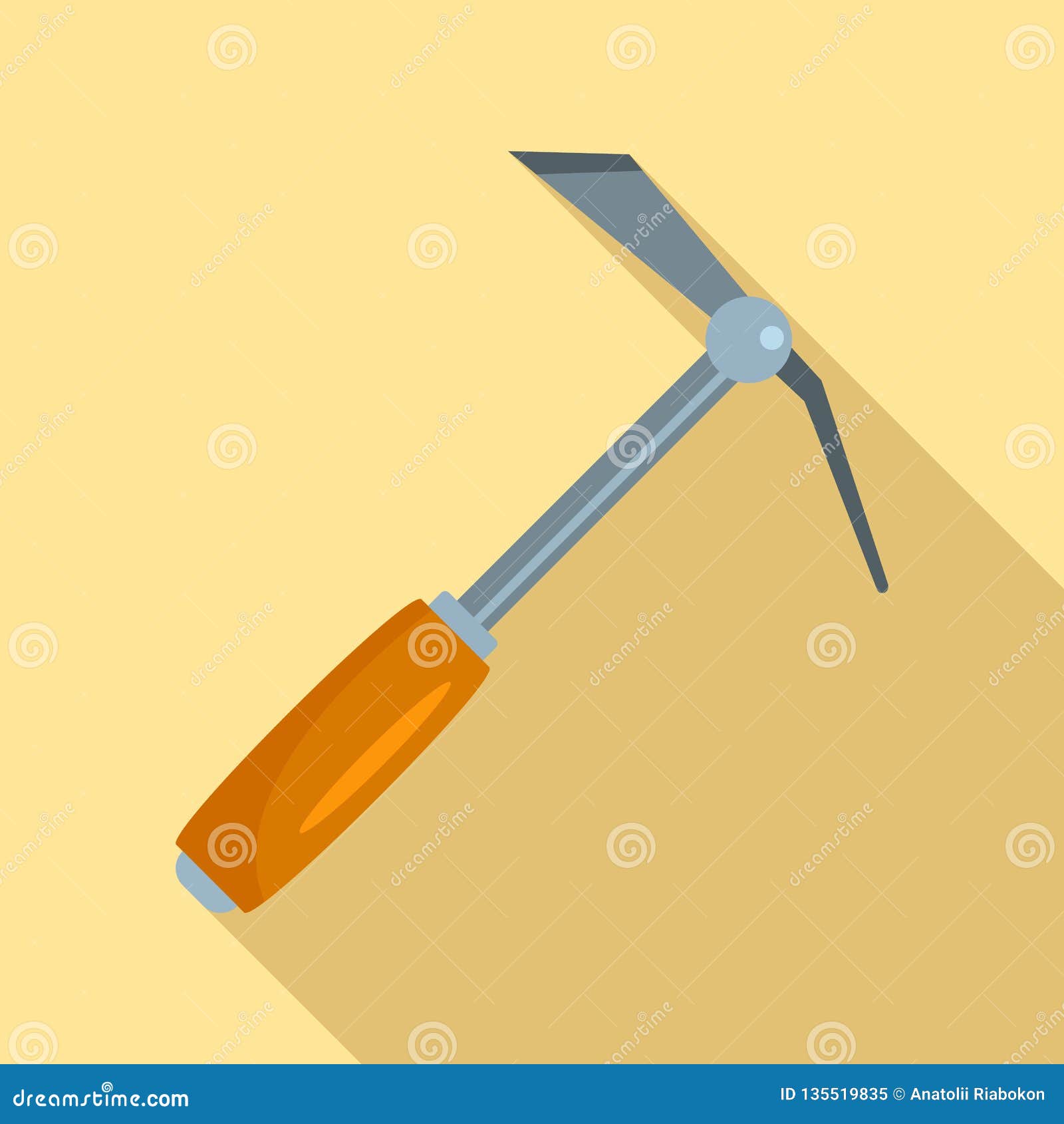Hand Shovel Dig Icon, Flat Style Stock Vector - Illustration of farm, hand: 135519835
