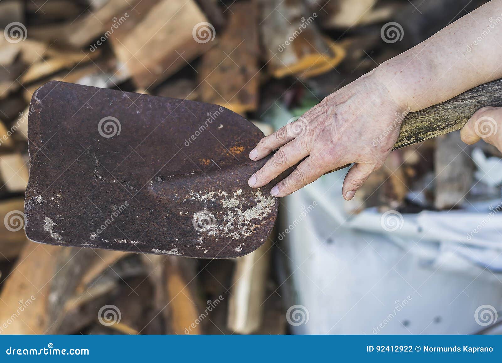 Hand with a shovel stock photo. Image of hand, peasant - 92412922