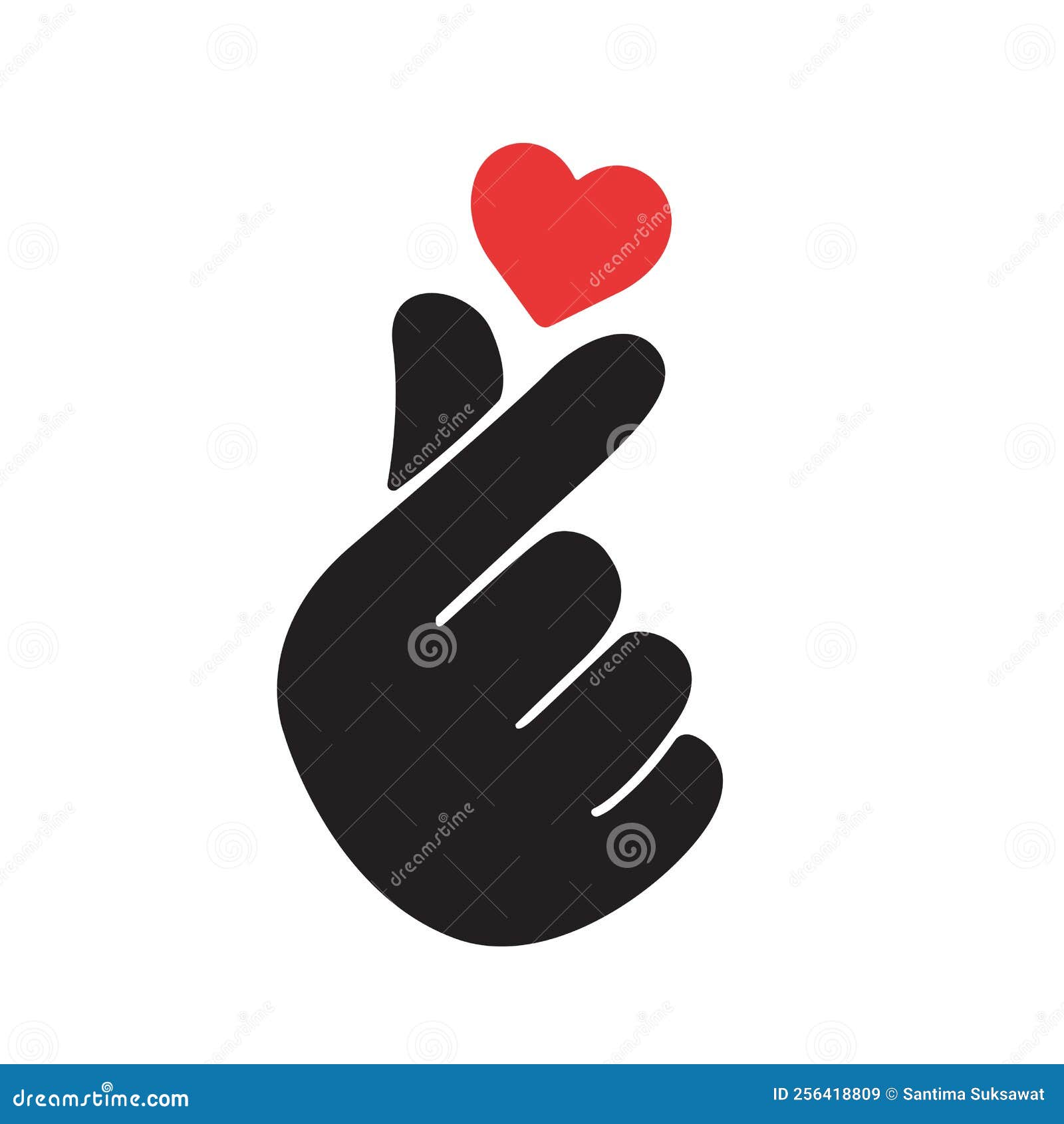Hand Show Mini Heart Sign. Vector Illustration Stock Vector ...