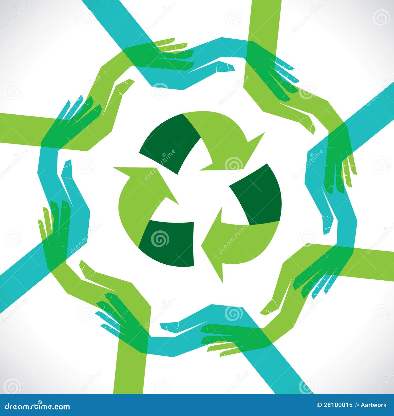 Hand show the recycling stock vector. Illustration of multiracial ...