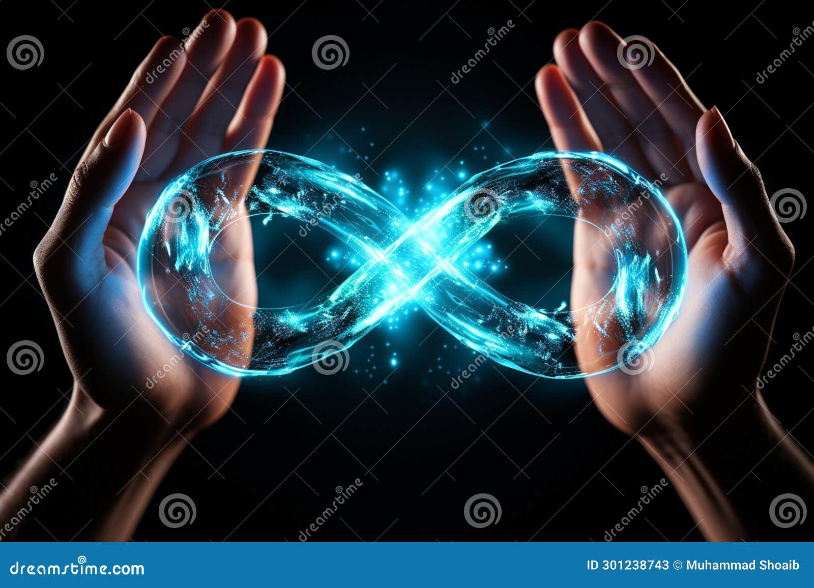 A Hand Showcasing a Virtual Reality Infinity Symbol Representing ...