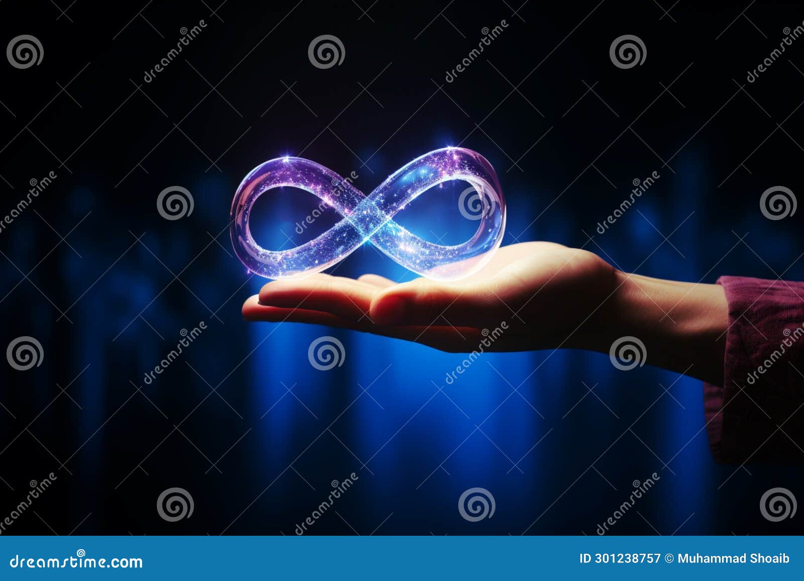 A Hand Showcasing a Virtual Reality Infinity Symbol Representing ...